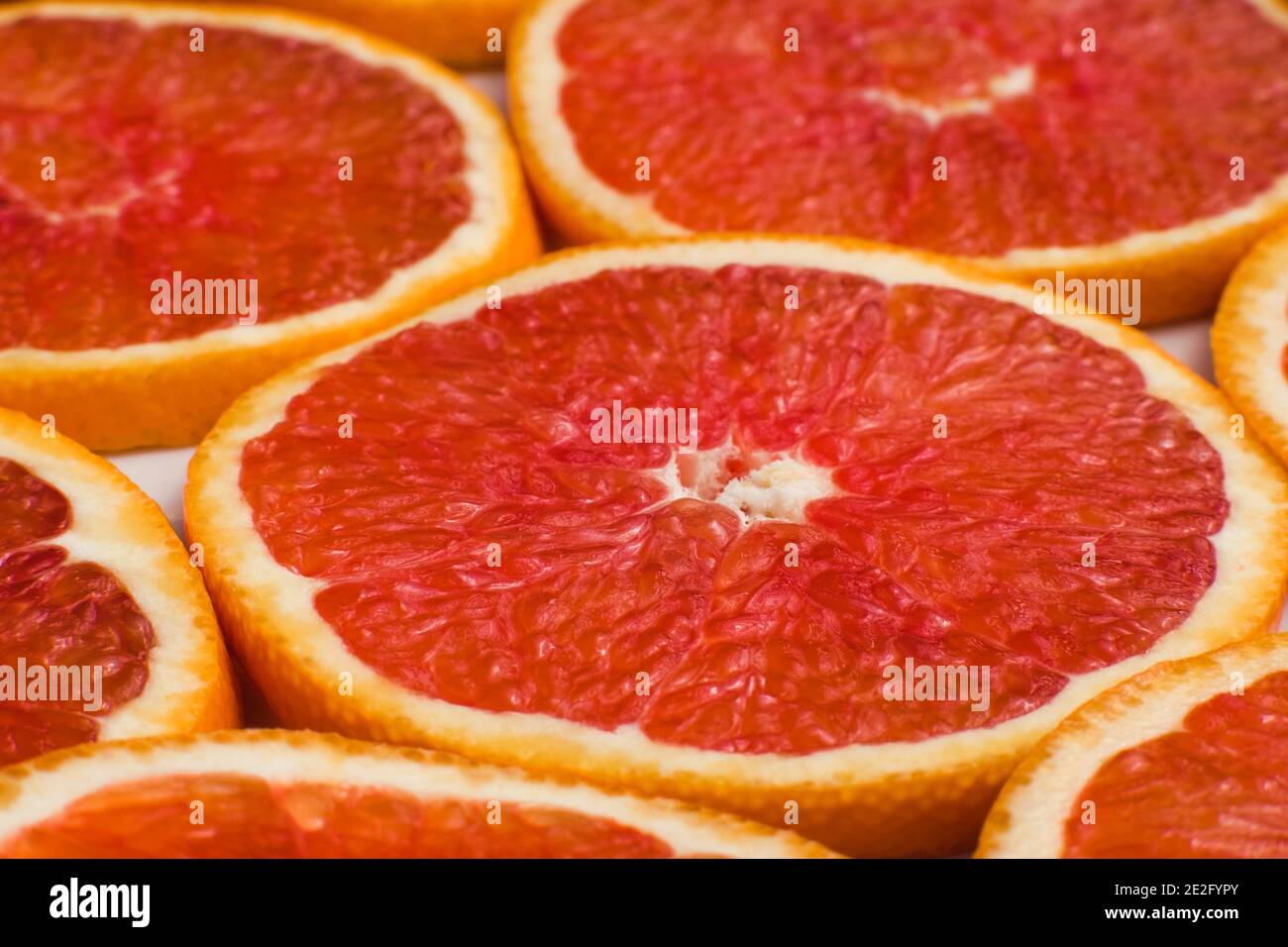 Pieces of Grapefruit Fruit Isolated Stock Photo - Alamy