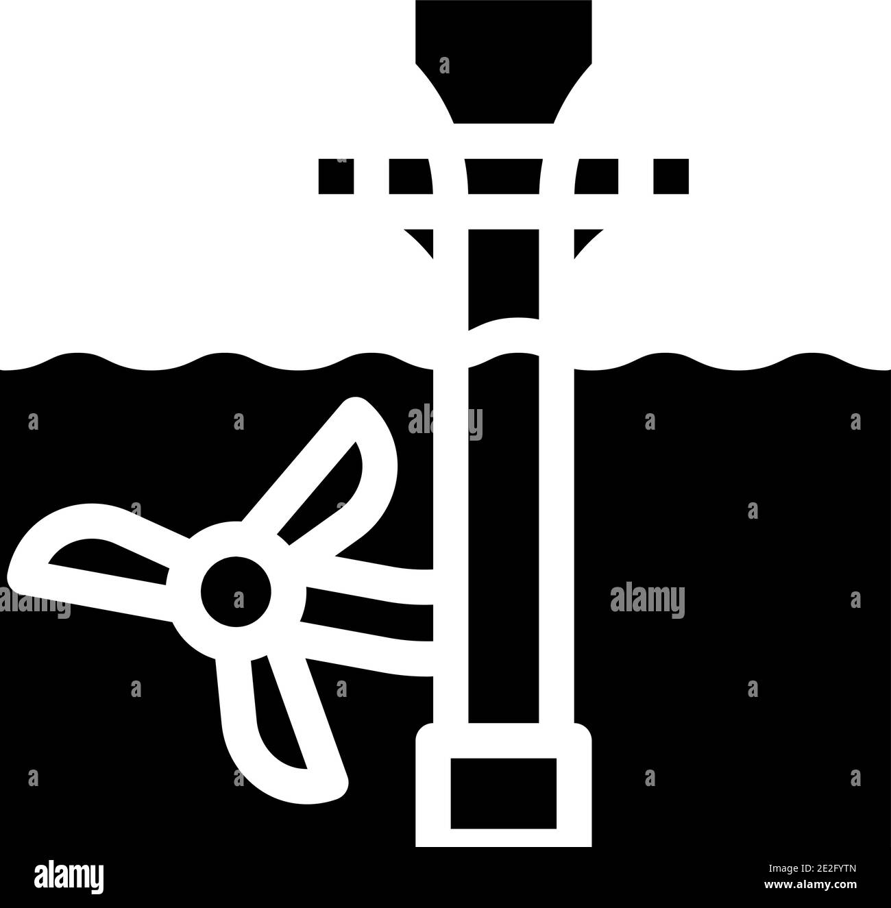 ocean electrical tidal power plant glyph icon vector illustration Stock ...