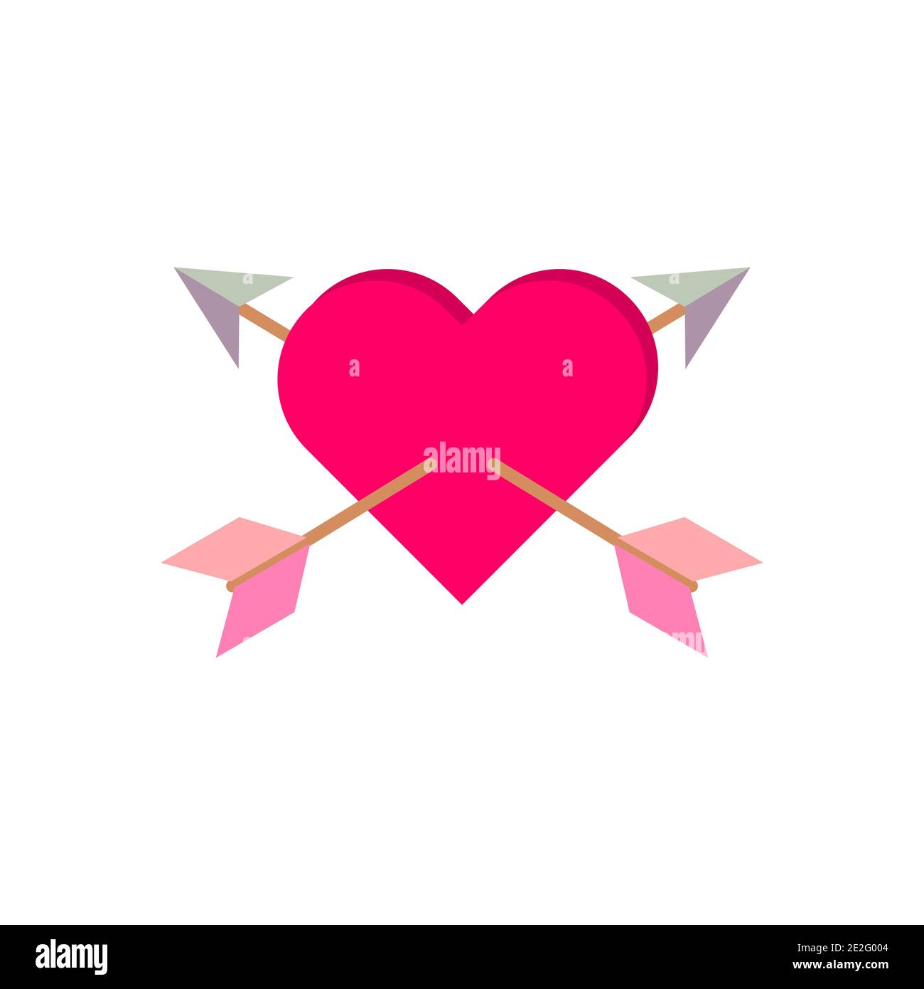 Heart Love Double Arrow Illustration Vector Template Stock Vector Image ...
