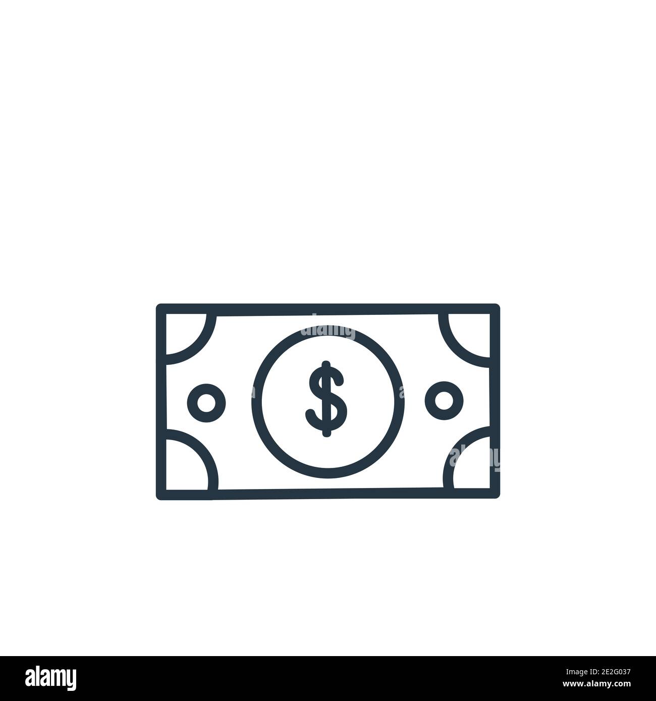 Dollar bills outline vector icon. Thin line black dollar bills icon ...