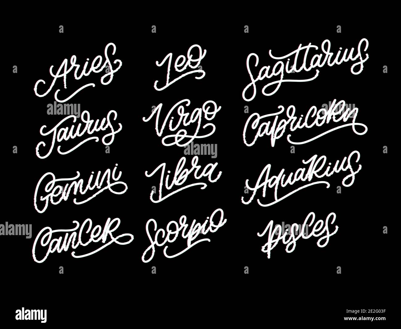 Zodiac lettering Vector Sign. Cartoon astrology text illustration ...