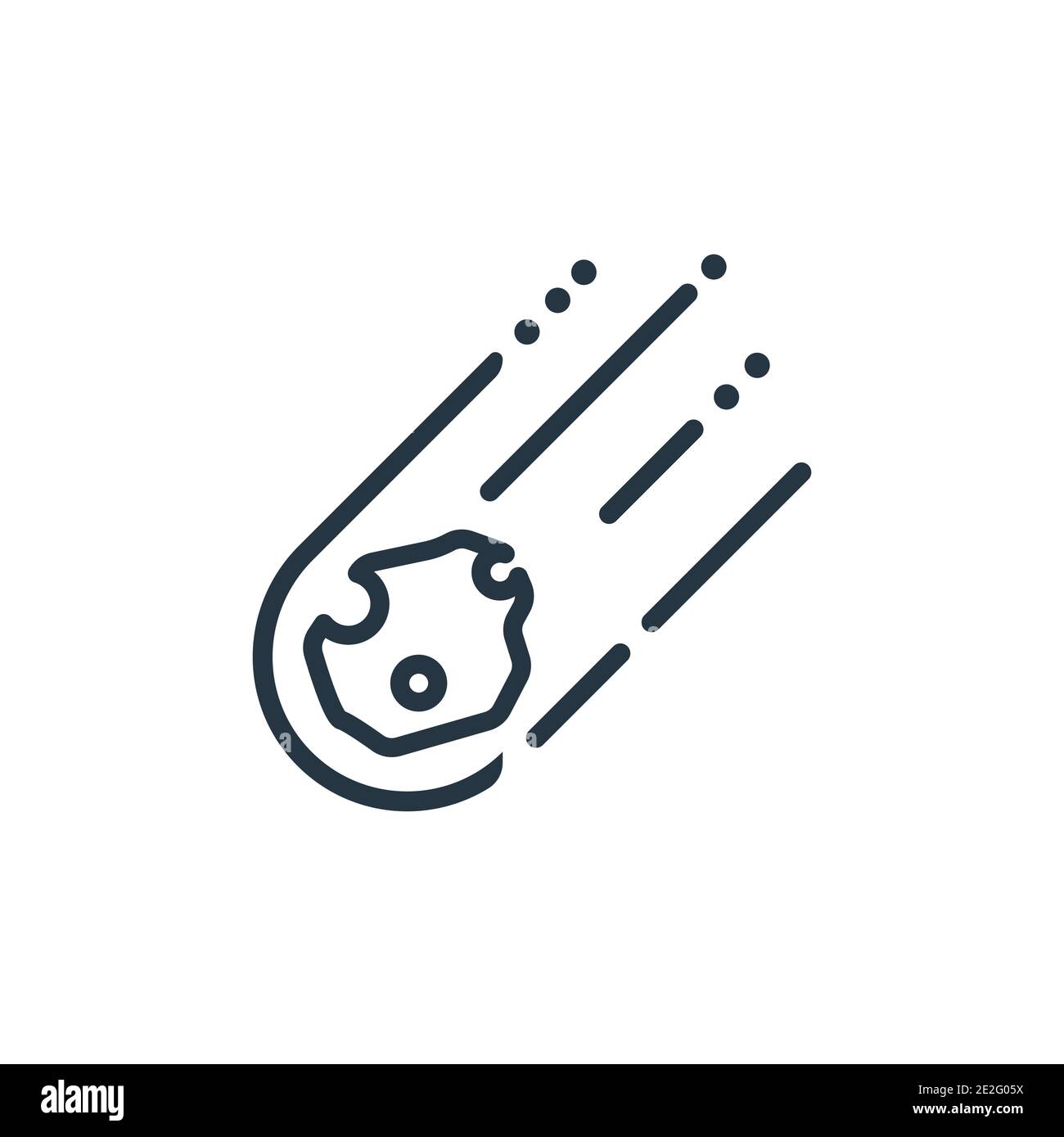 Asteroid outline vector icon. Thin line black asteroid icon, flat ...