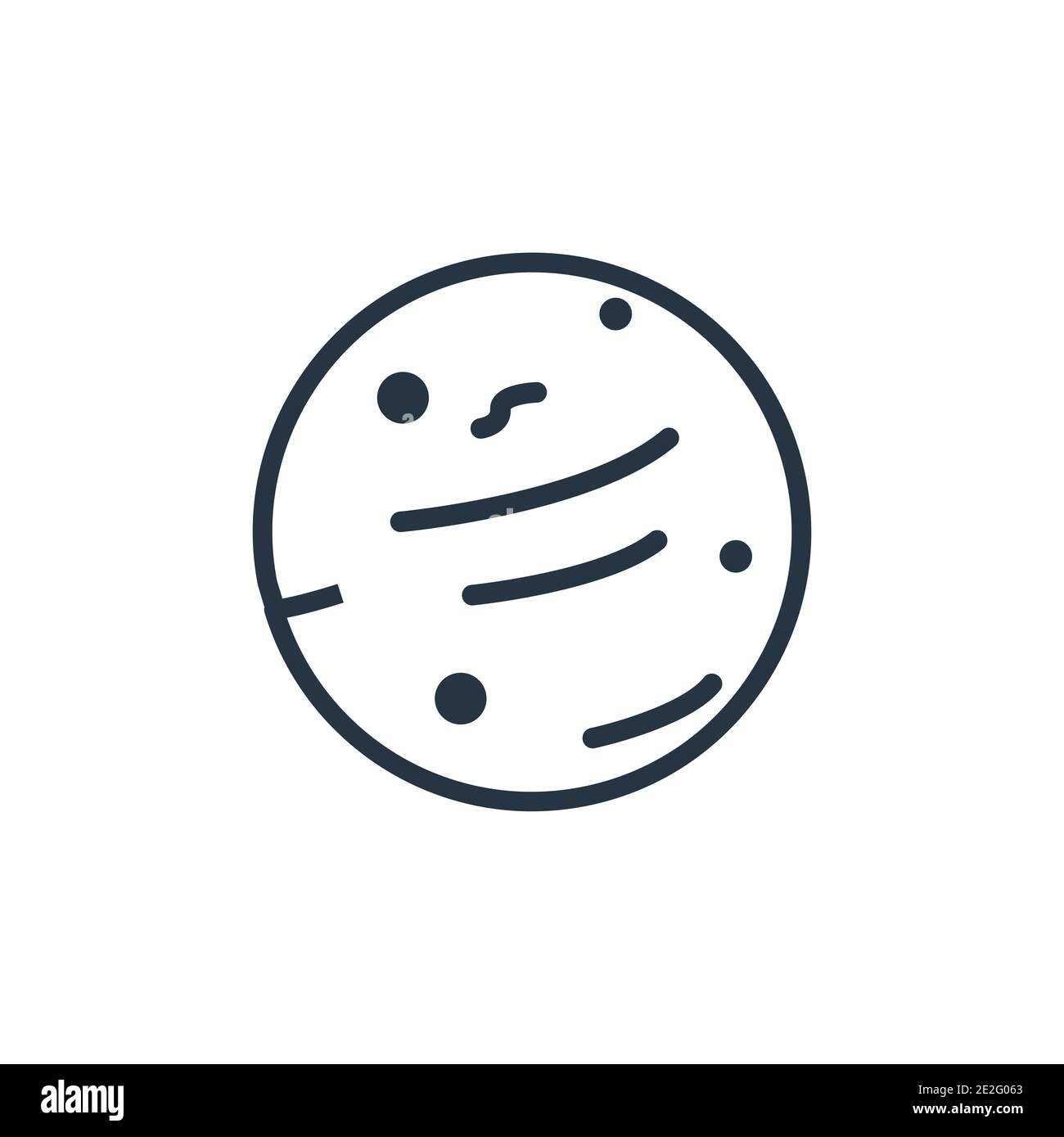 Mars with satellite outline vector icon. Thin line black mars with ...