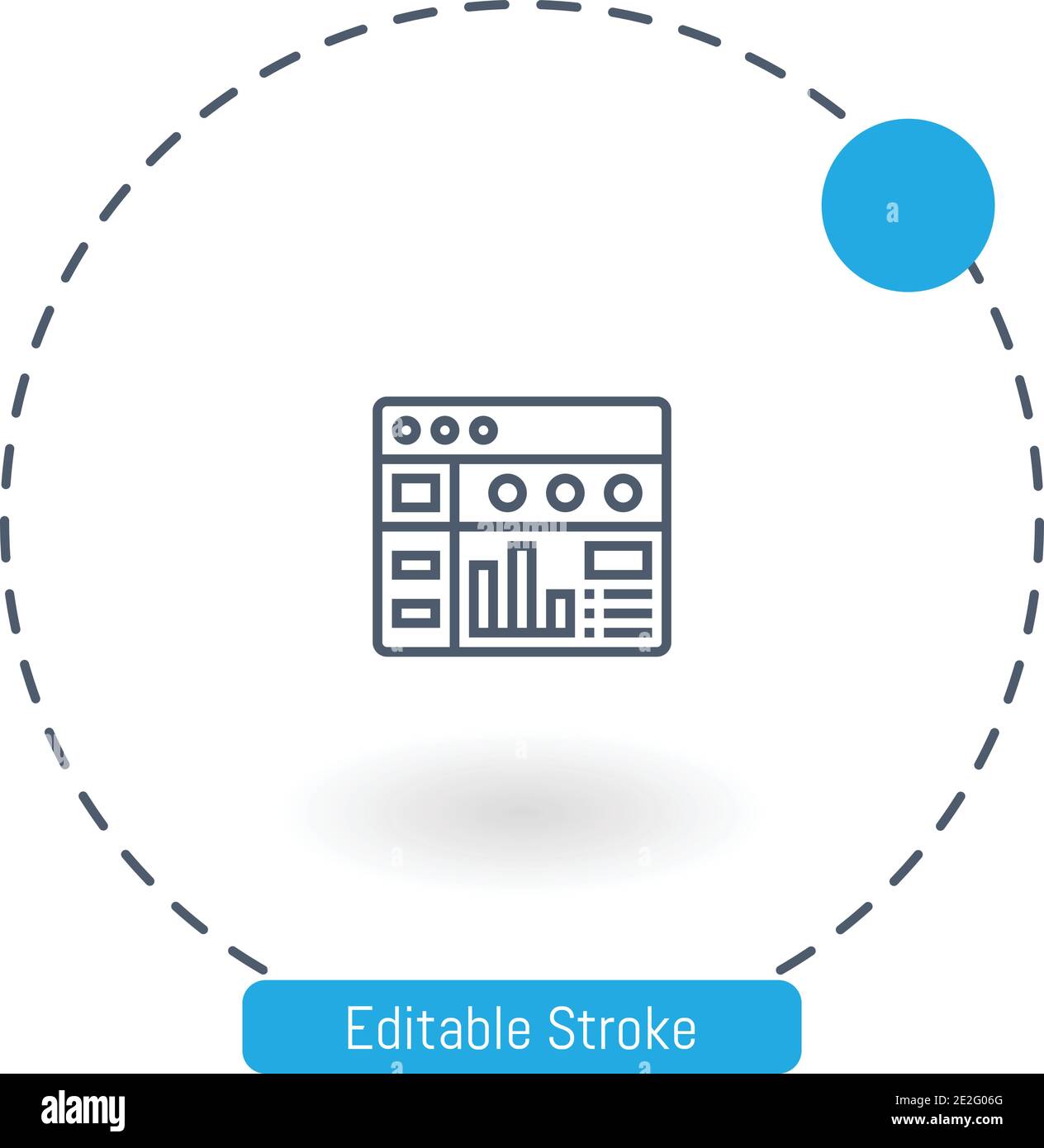 dashboard vector icon editable stroke outline icons for web and mobile ...