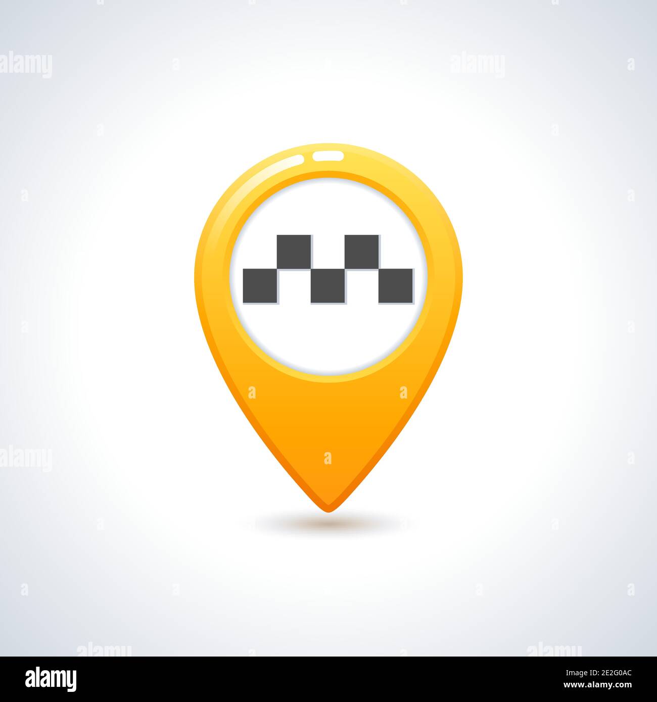 Vector taxi icon. Map pin with taxi checks sign. Vector illustration ...