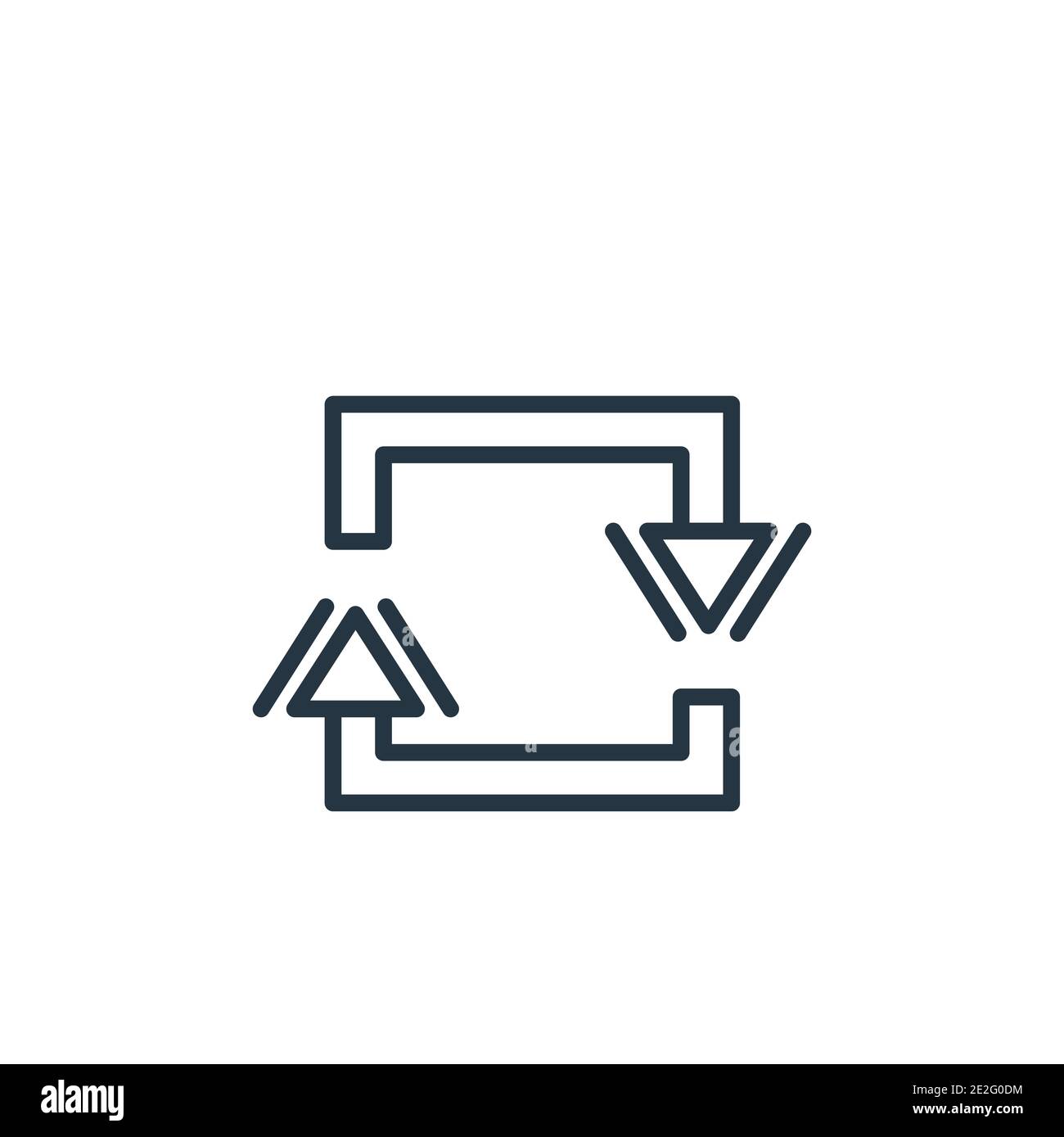 Counter arrow outline vector icon. Thin line black counter arrow icon ...