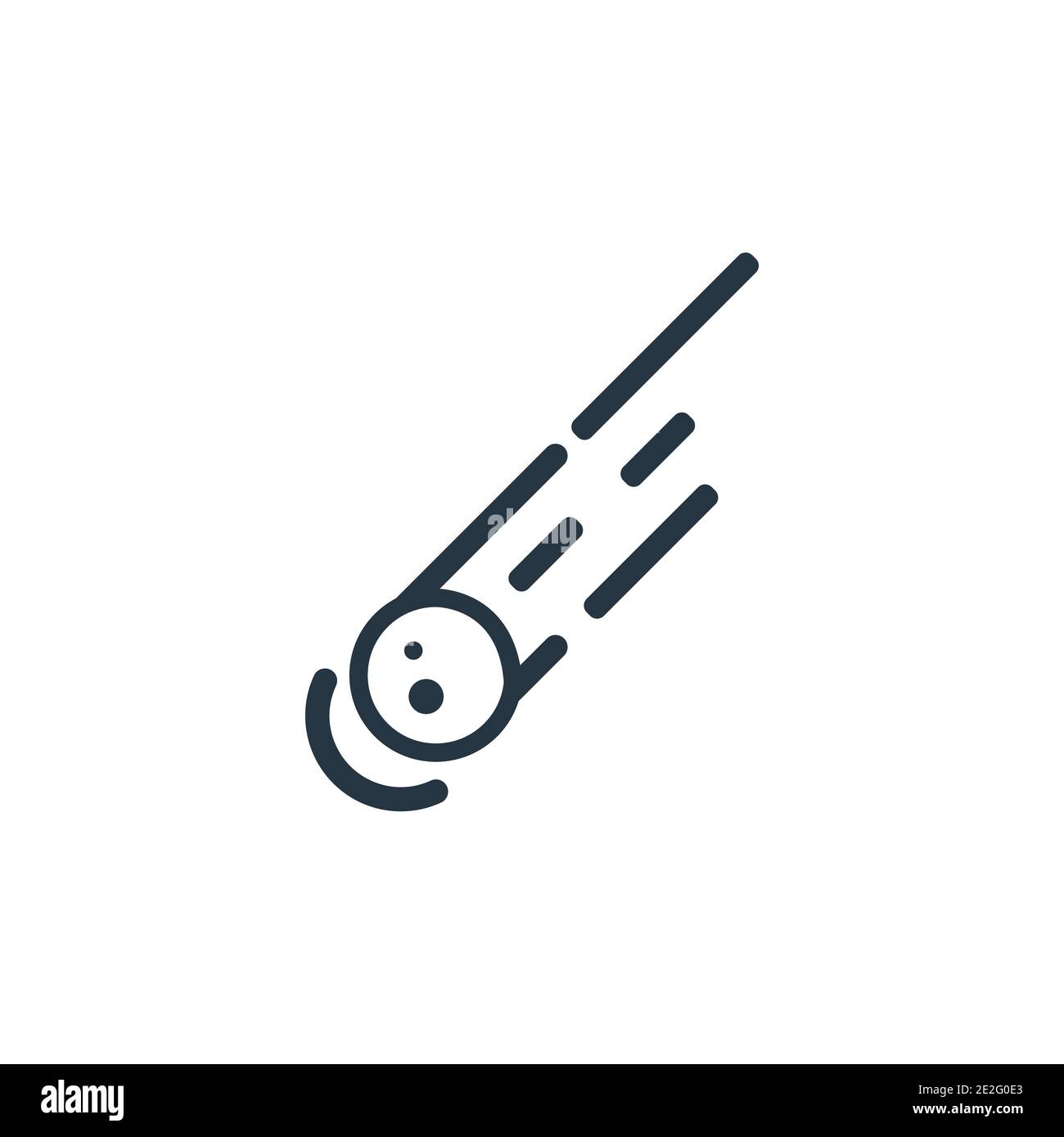Comet outline vector icon. Thin line black comet icon, flat vector ...