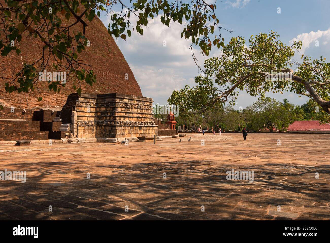 Giant red brick stupa of Abayagiri Monastery. Anuradhapura in cultural ...