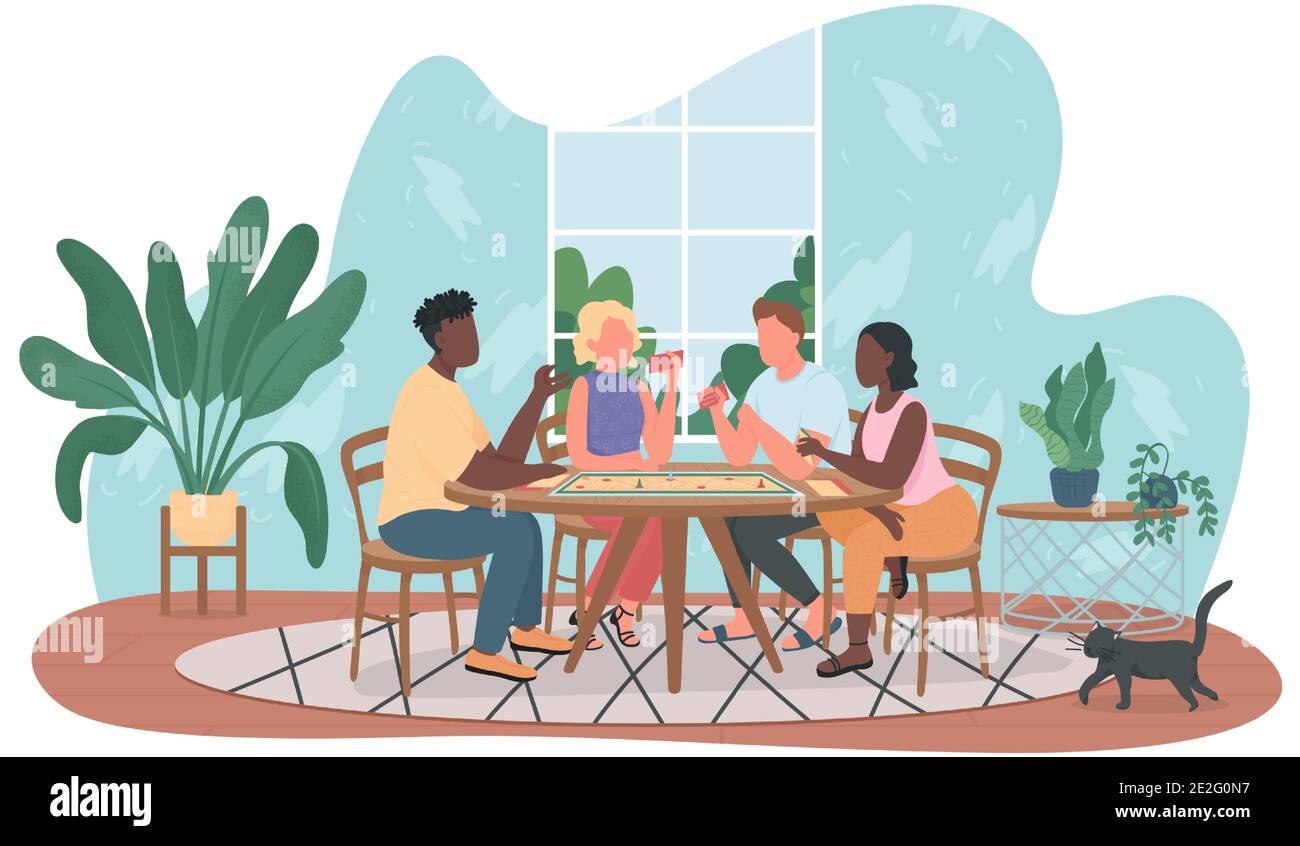 Board games friends Stock Vector Images - Alamy