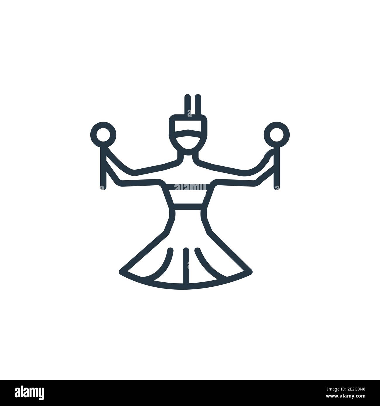 Dancer outline vector icon. Thin line black dancer icon, flat vector ...