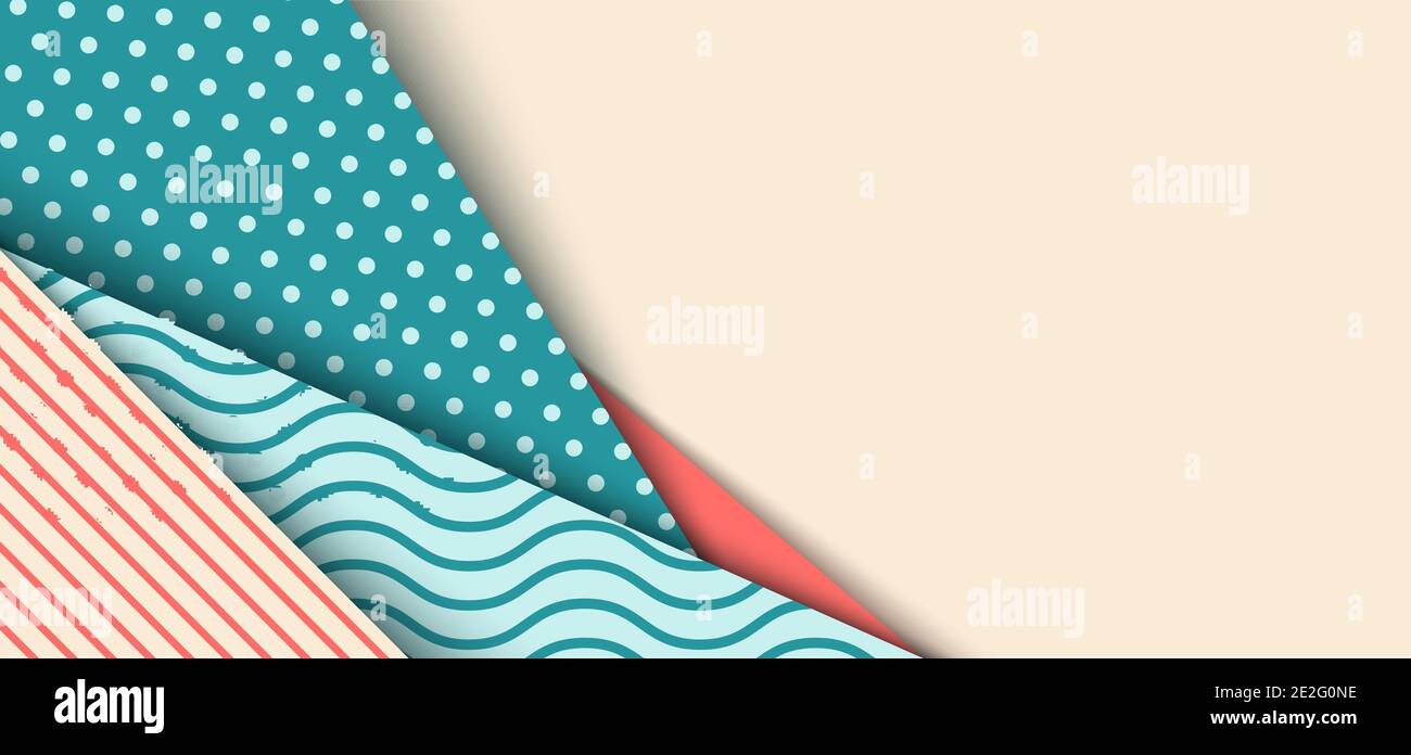 Banner web template background pastel color polka dot, wave, line cute ...