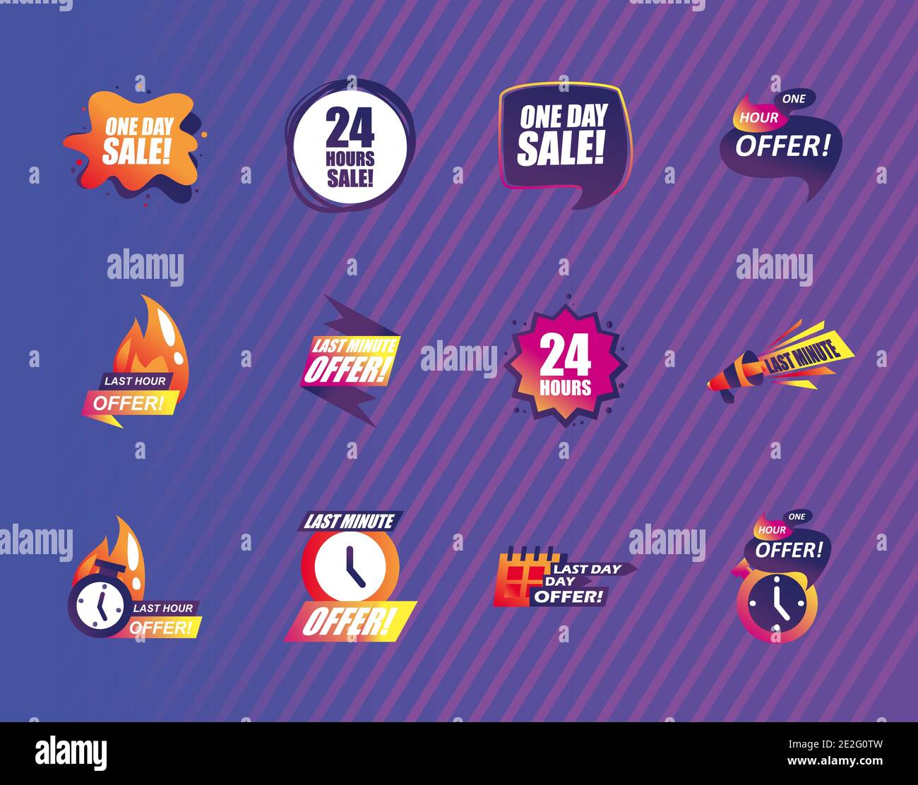 sale and offer banners set of icons design, shopping and discount theme ...