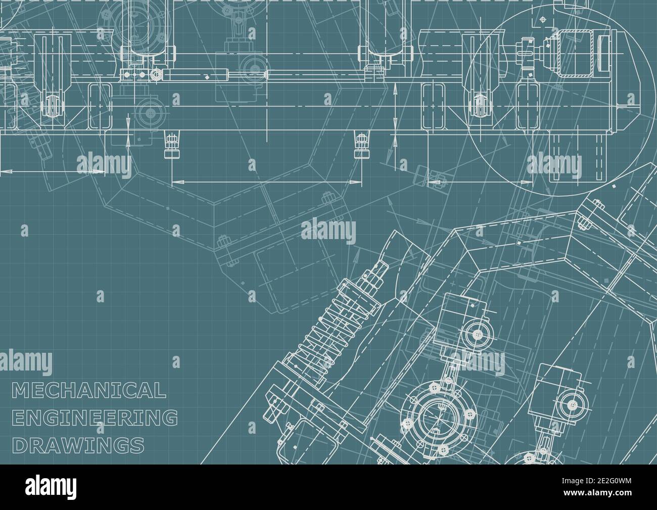 Corporate Identity, backgrounds. Mechanical engineering drawing ...