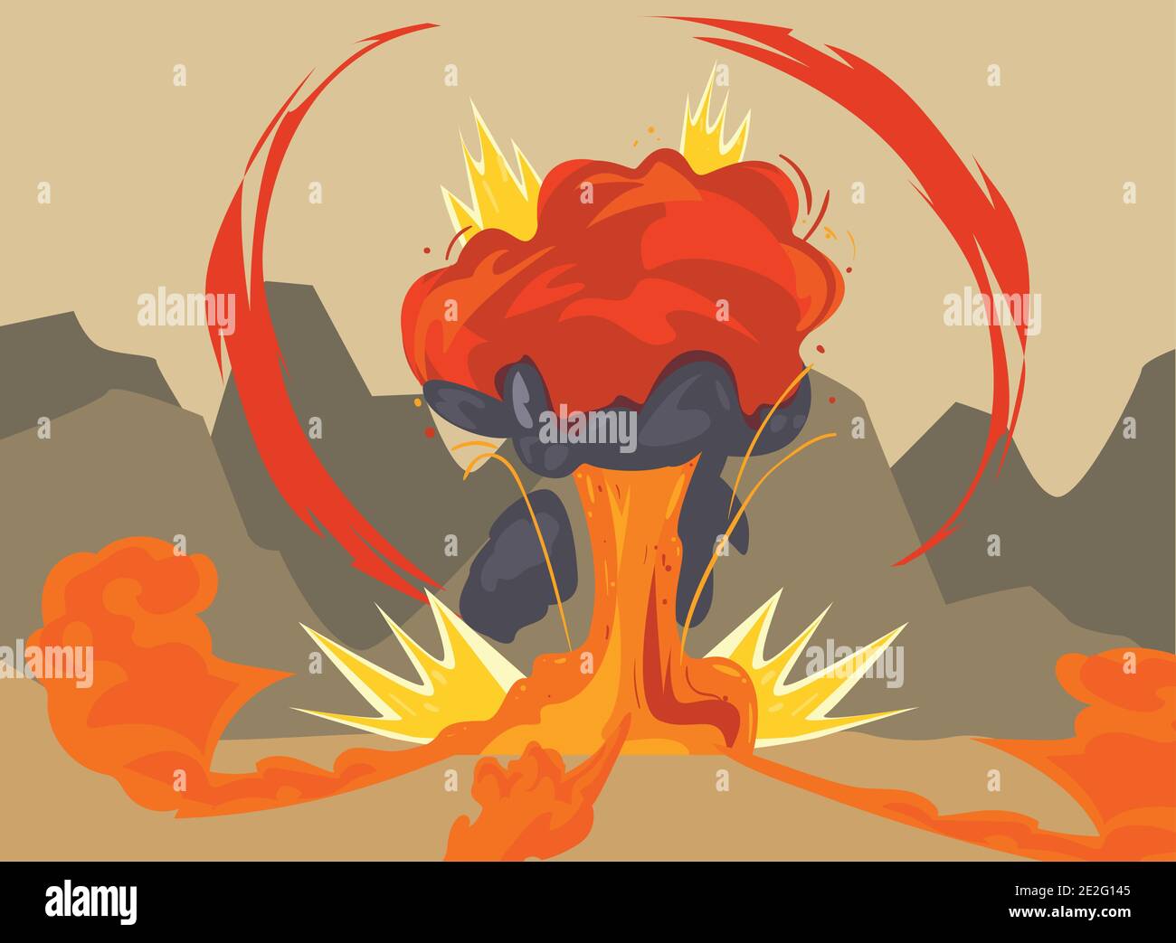 Military explosion flame with red smoke design, Weapon destruction war ...