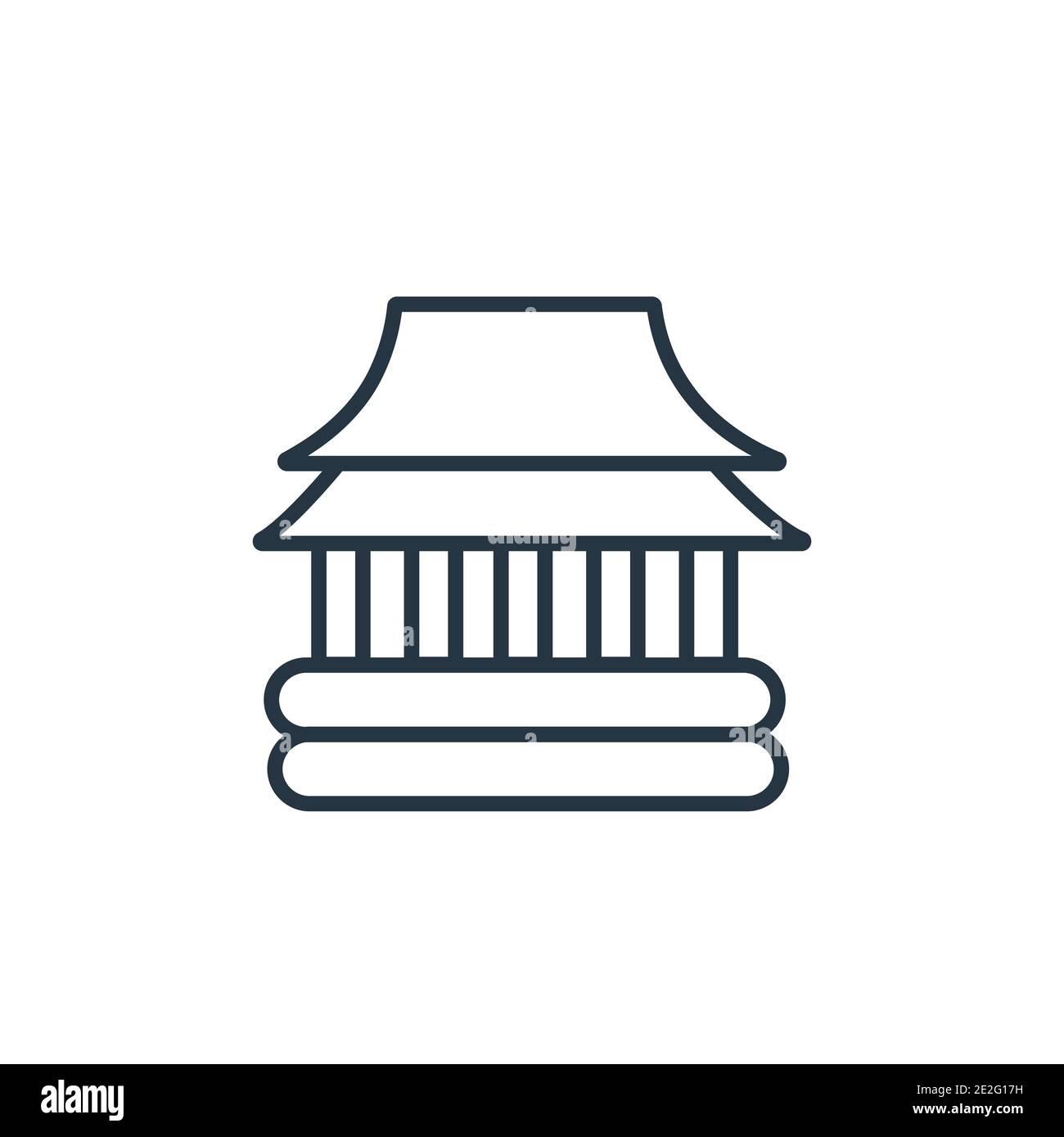 Chinese temple outline vector icon. Thin line black chinese temple icon ...