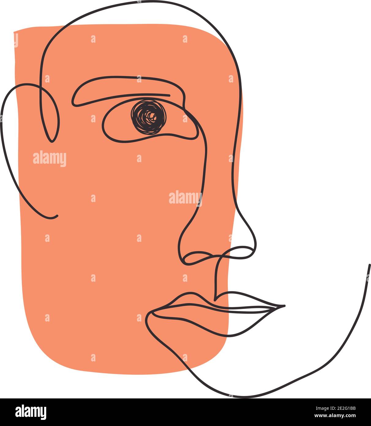 modern abstract face icon over white background, colorful design ...