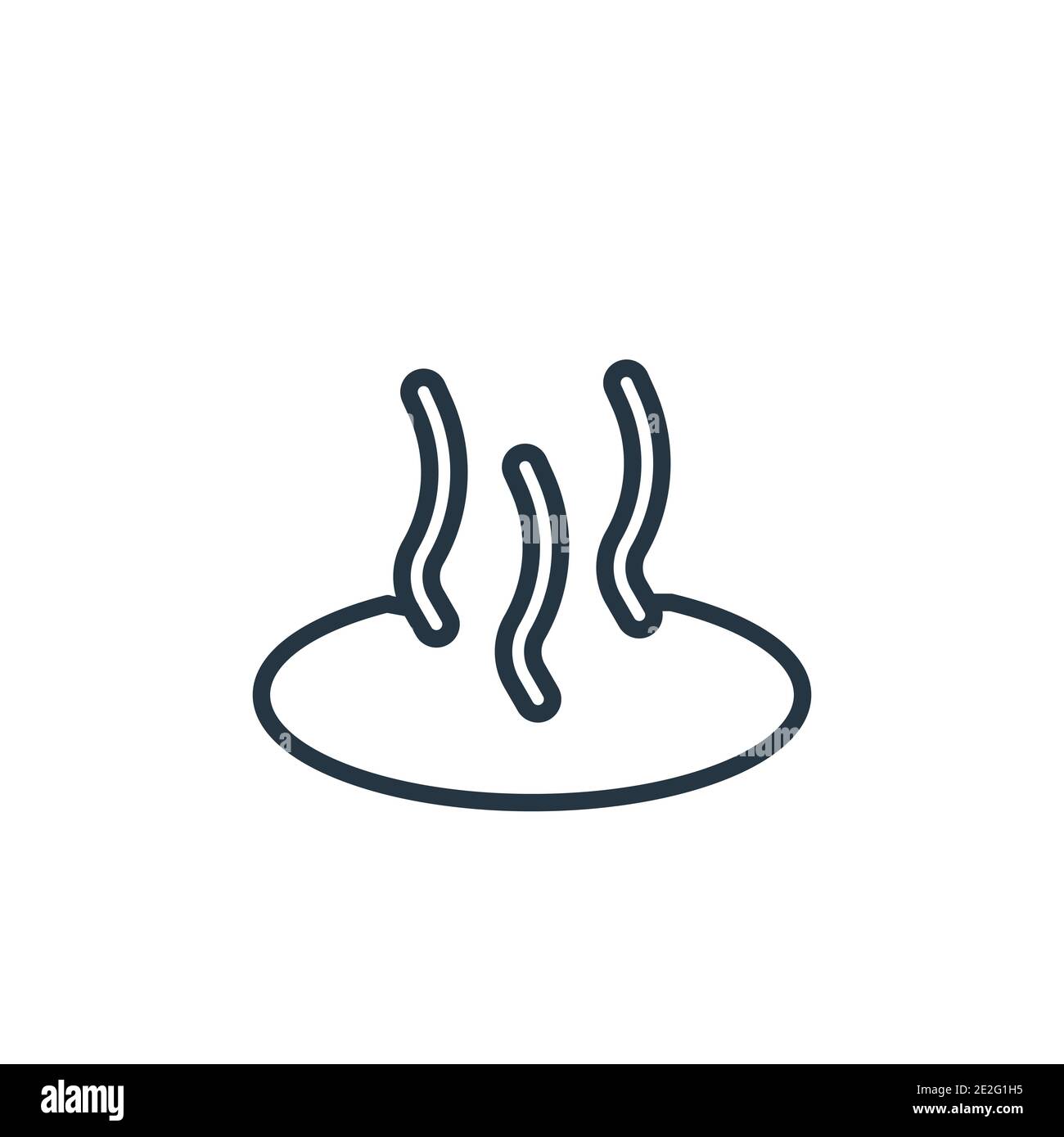 Hot spring outline vector icon. Thin line black hot spring icon, flat ...