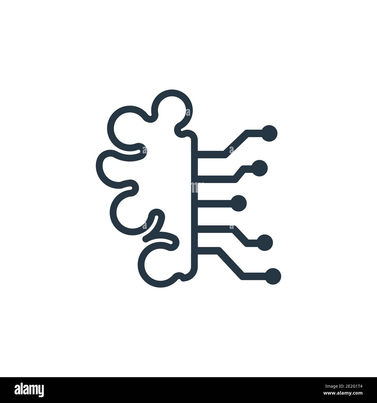 Artificial intelligence outline vector icon. Thin line black artificial ...