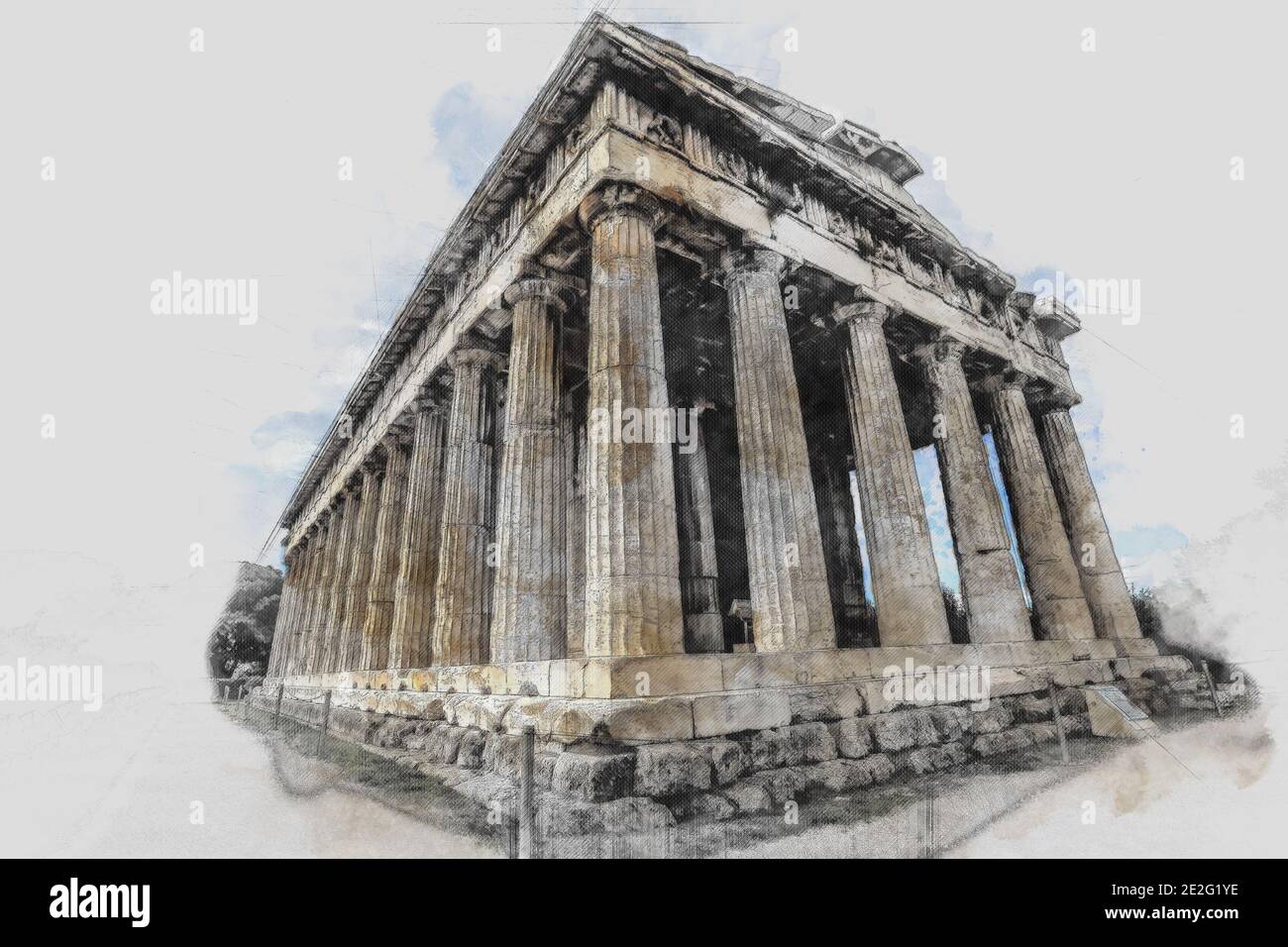 Ancient Sites ruins of ancient temple on Acropolis hill in Athens ...