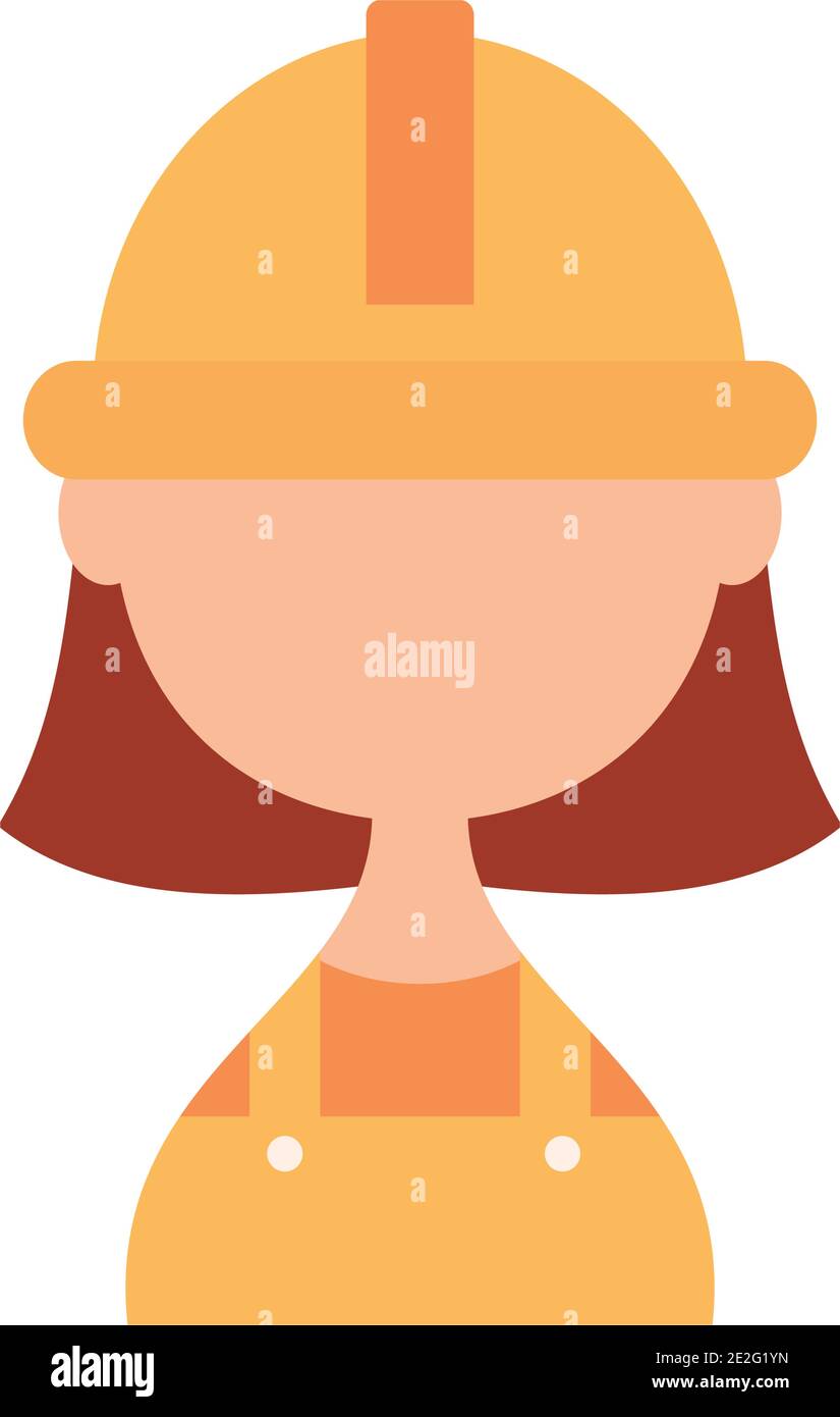 woman builder icon over white background, flat style, vector ...