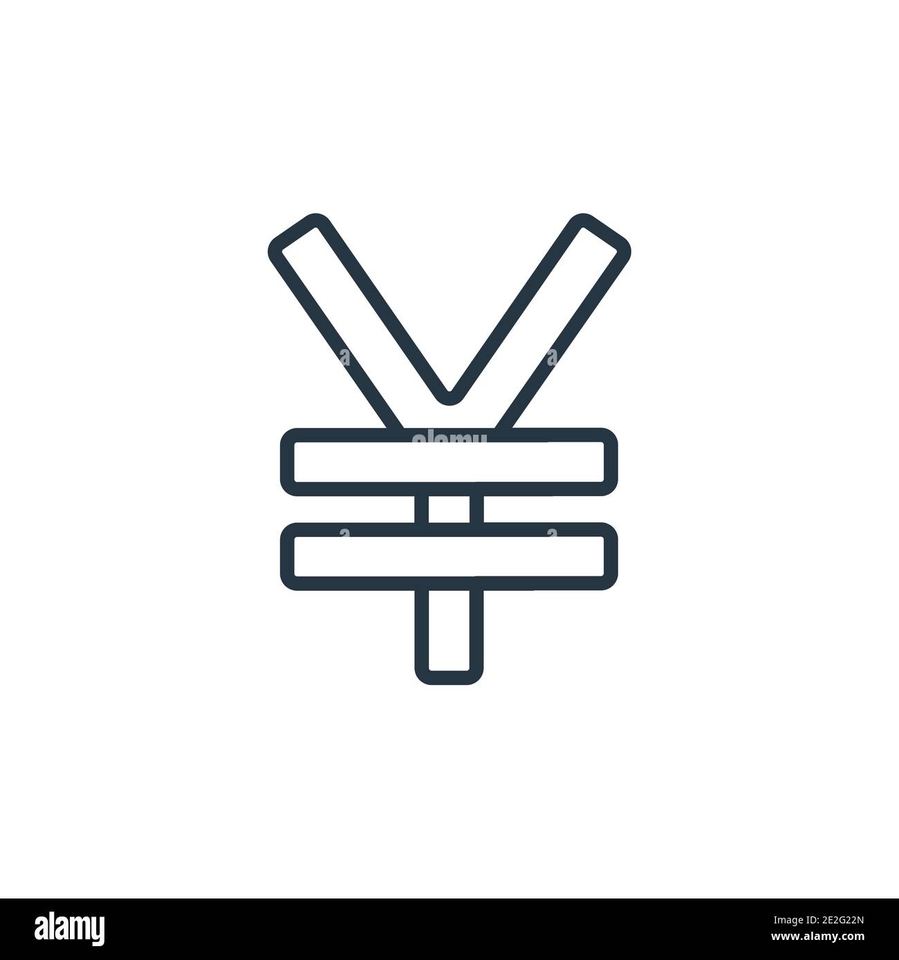 Yuan outline vector icon. Thin line black yuan icon, flat vector simple ...
