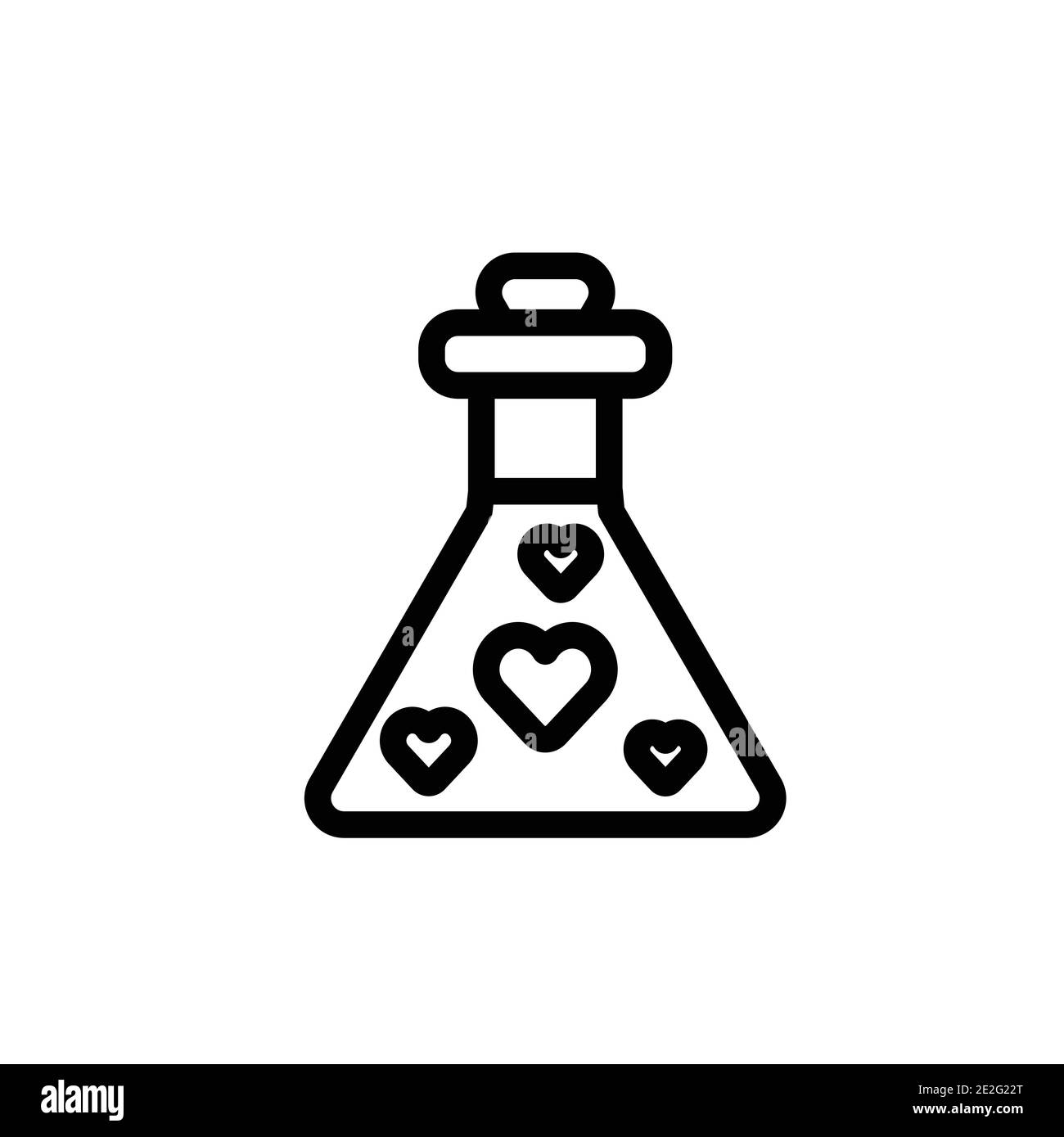 Love potion outline vector icon. Thin line black love potion icon, flat ...