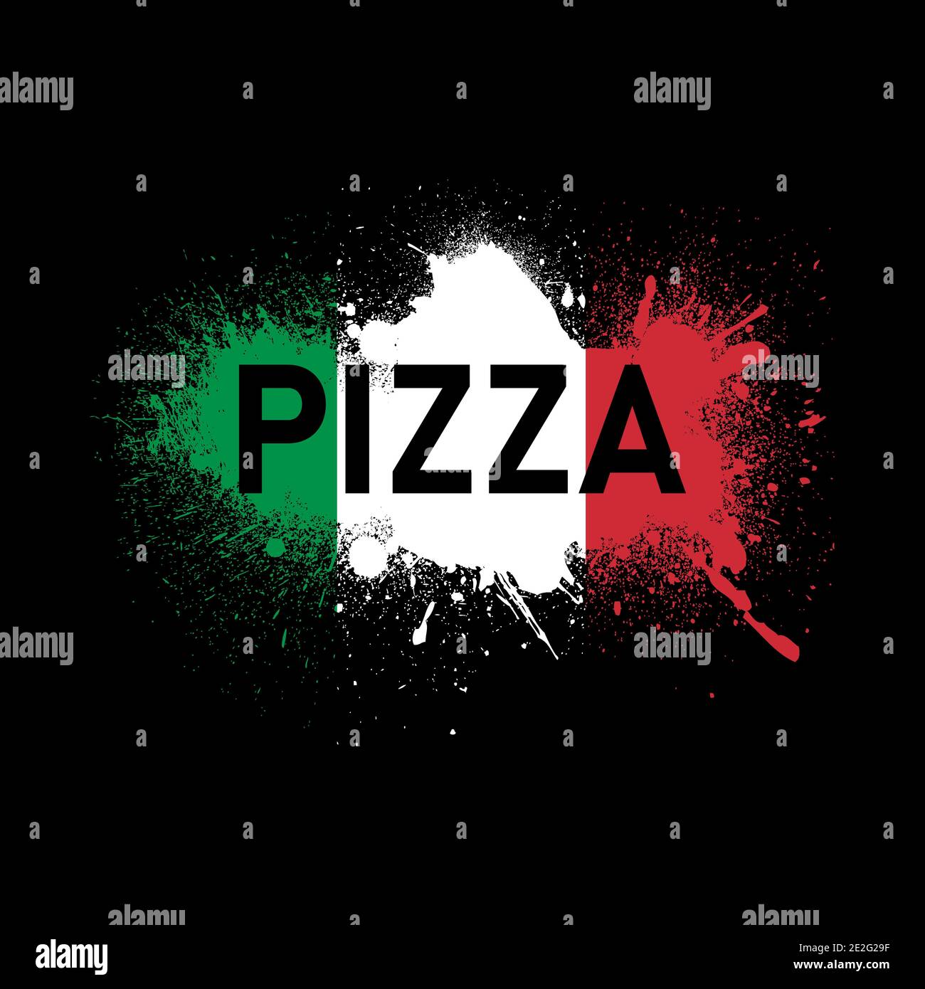 Pizza Label or Poster - Design Template splash Stock Vector Image & Art ...