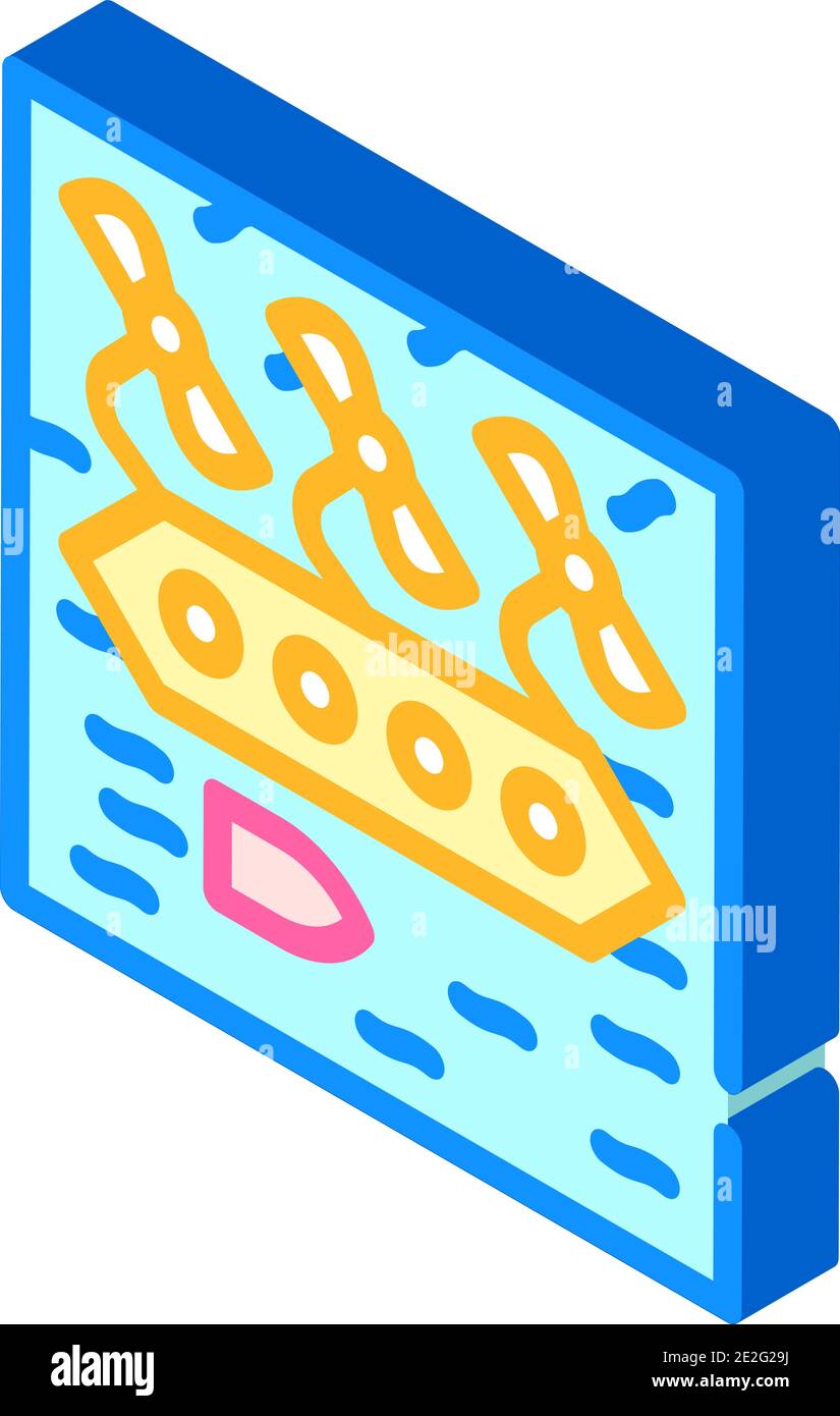 floating power plant isometric icon vector illustration Stock Vector ...