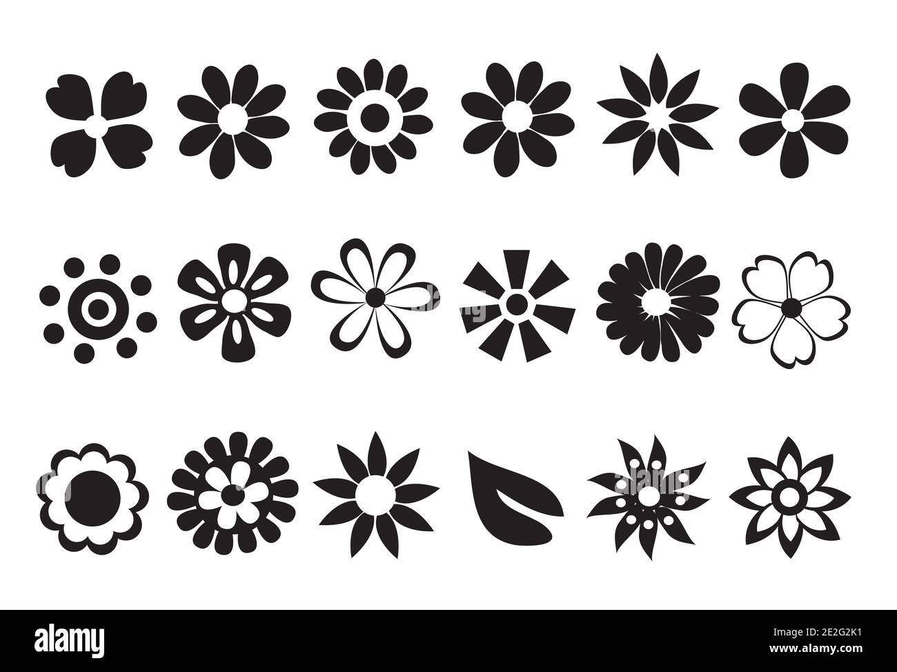 silhouettes of simple vector flowers Stock Vector Image & Art - Alamy
