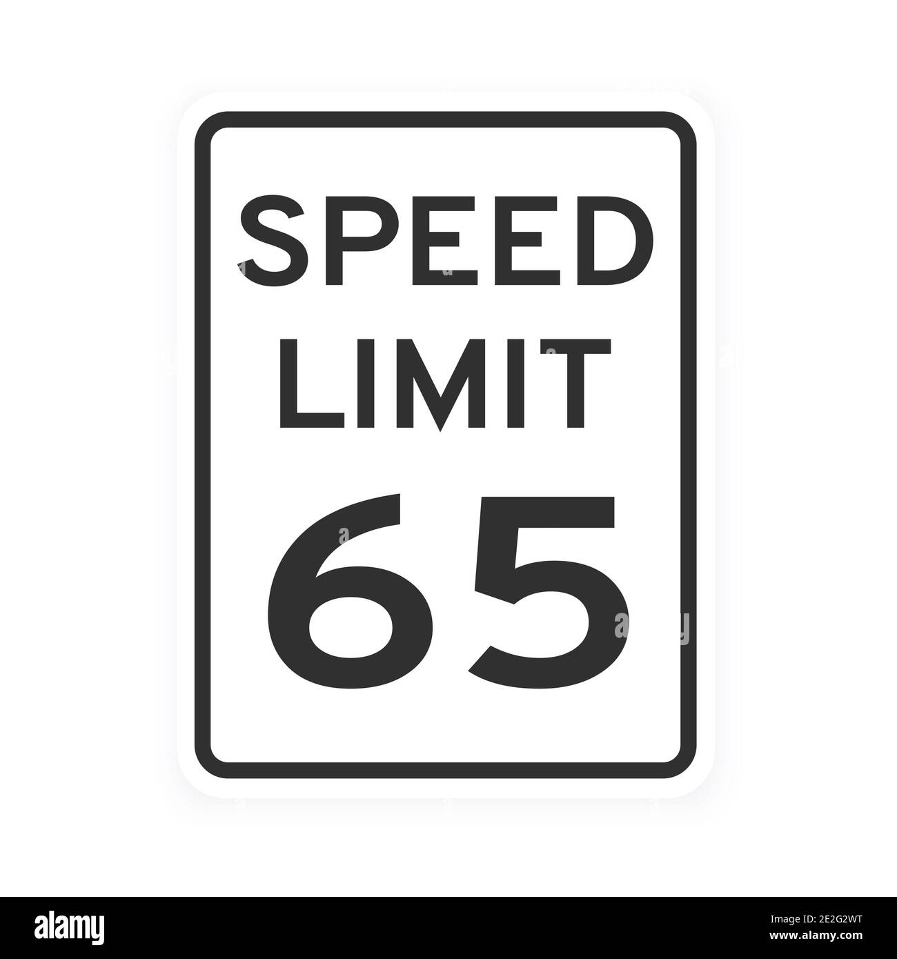 Speed limit 65 road traffic icon sign flat style design vector ...