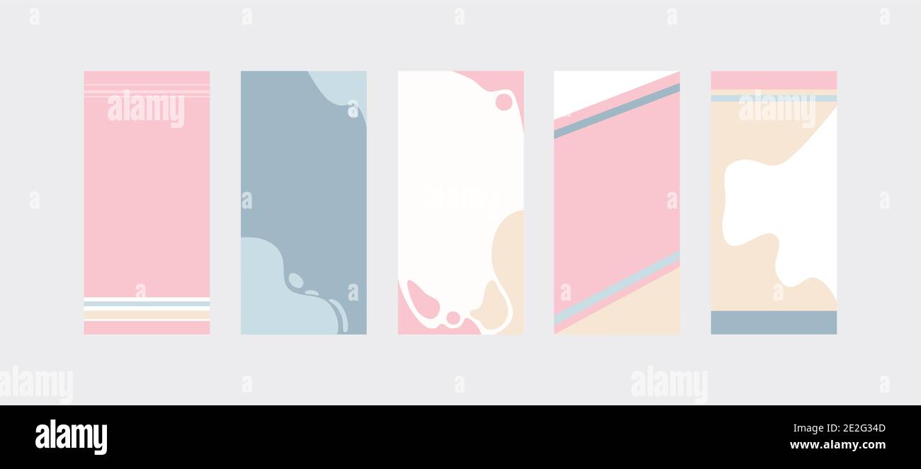 blogger set of backgrounds for stories, modern cartoon and flat style ...