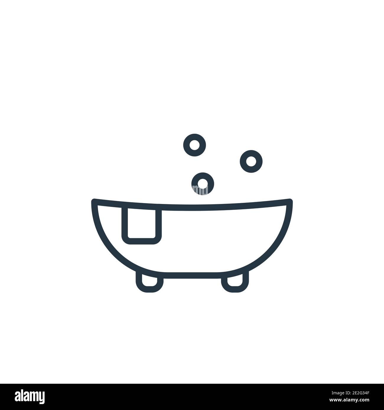 Bath outline vector icon. Thin line black bath icon, flat vector simple ...