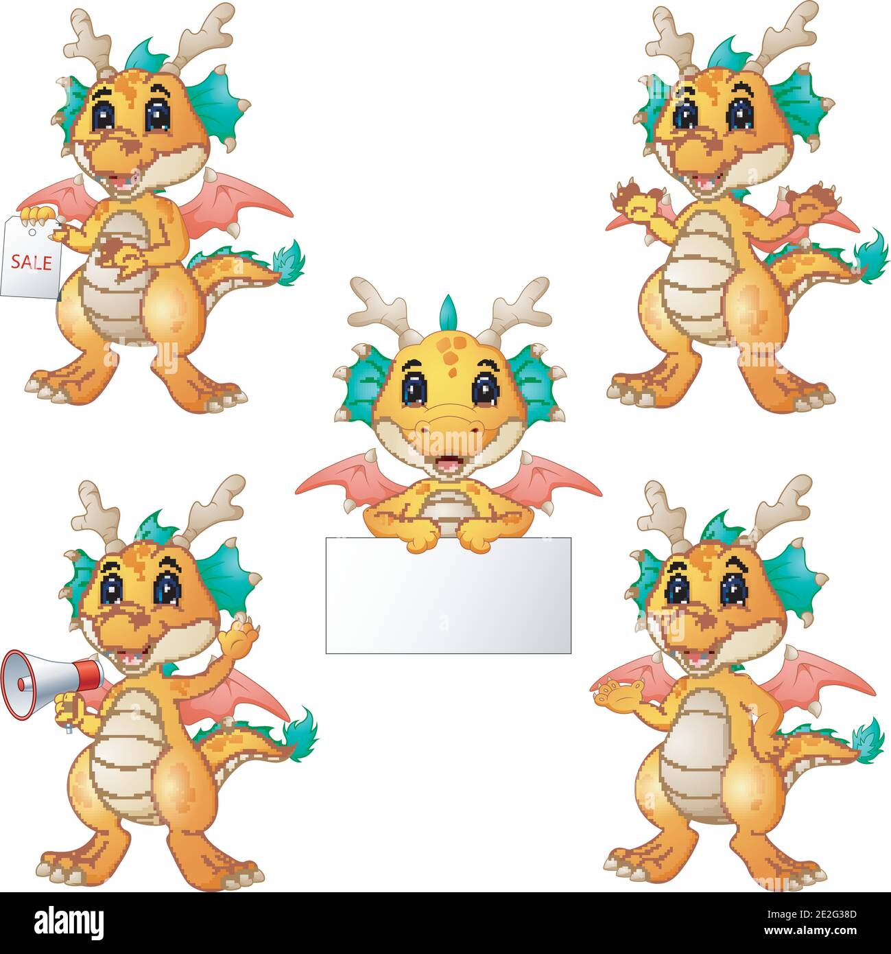 Vector illustration of Dragons cartoon set Stock Vector Image & Art - Alamy