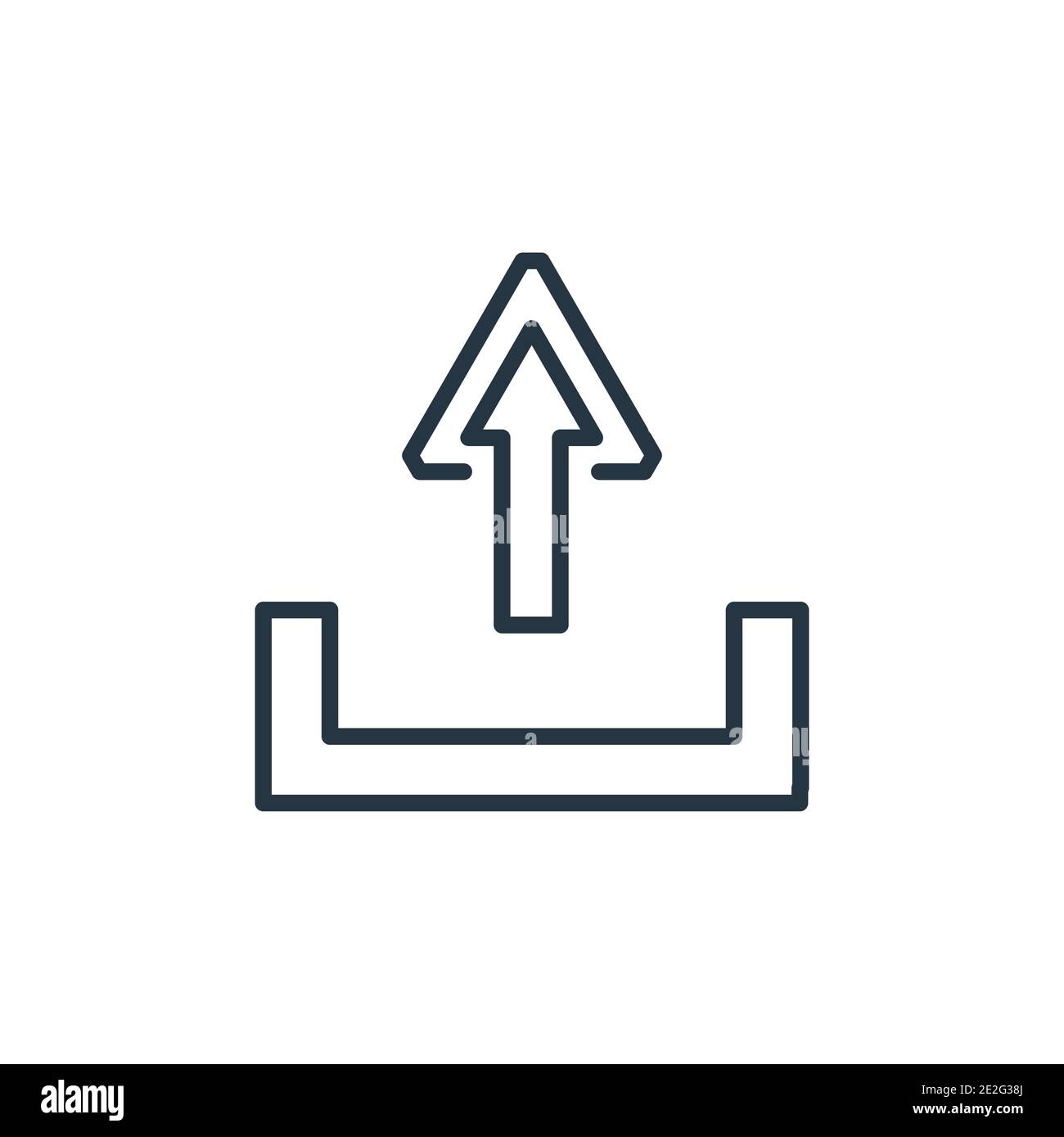 Upload outline vector icon. Thin line black upload icon, flat vector ...