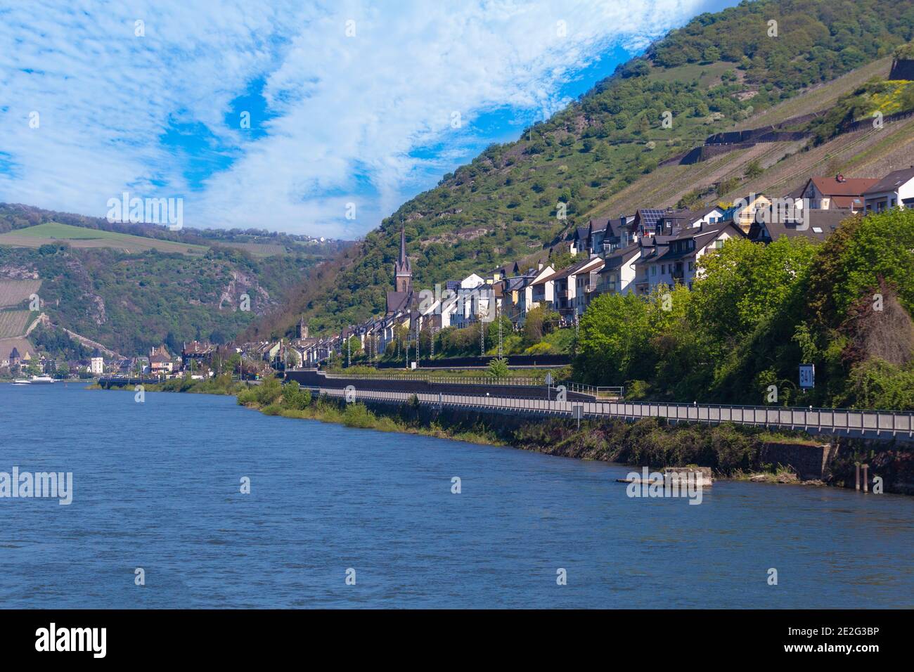 Cruise boat on the Rhine river in Germany Stock Photo - Alamy