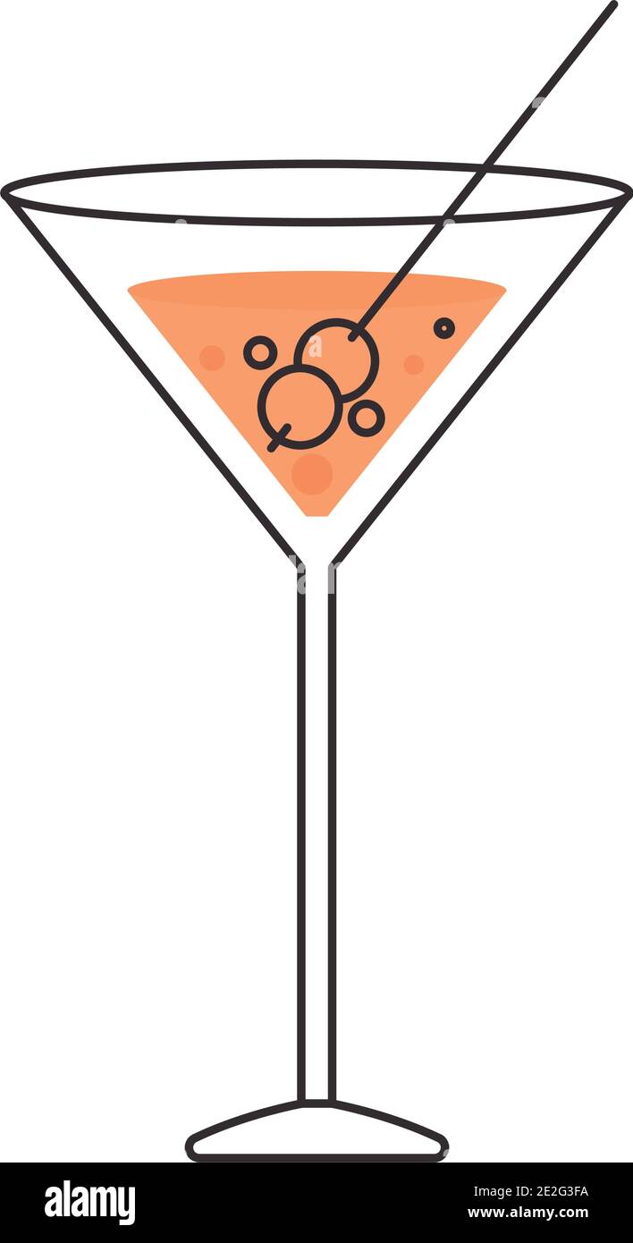 dry martini icon over white background, colorful design, vector ...