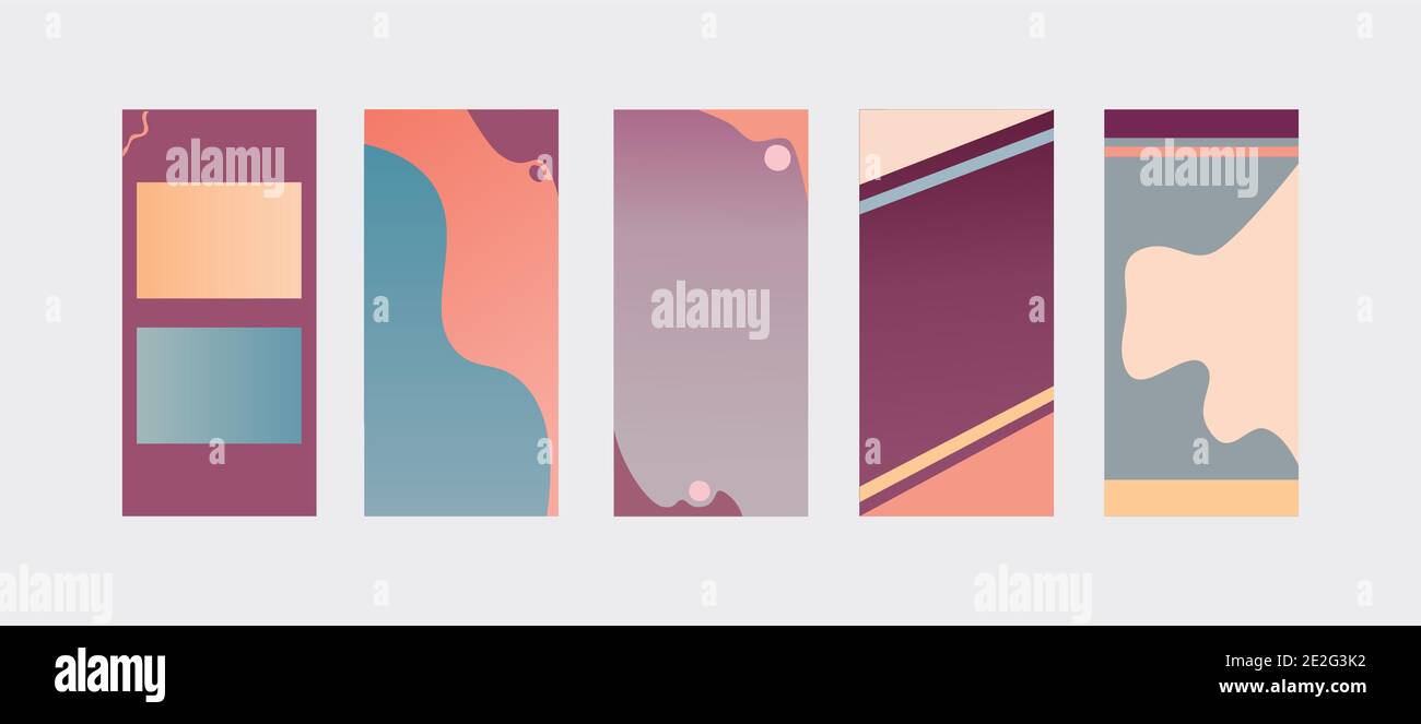 blogger set of backgrounds for stories, modern cartoon and flat style ...