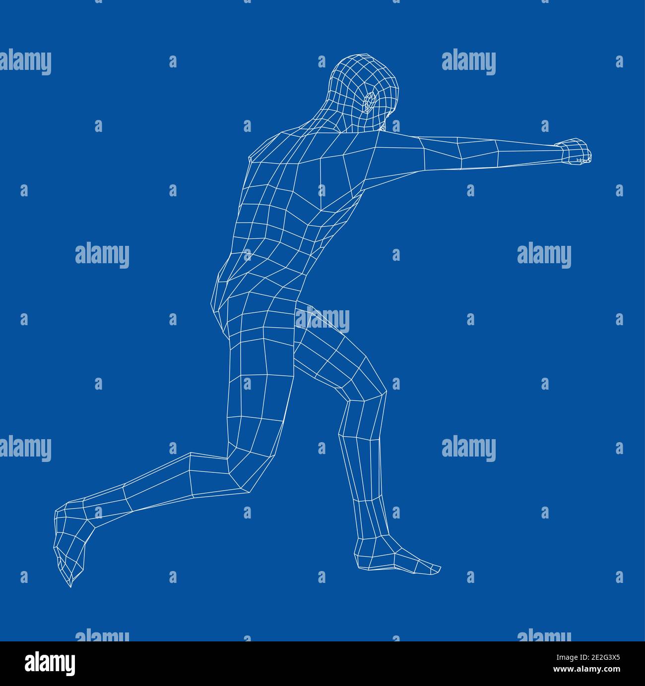 Wireframe boxing man. Vector Stock Vector Image & Art - Alamy