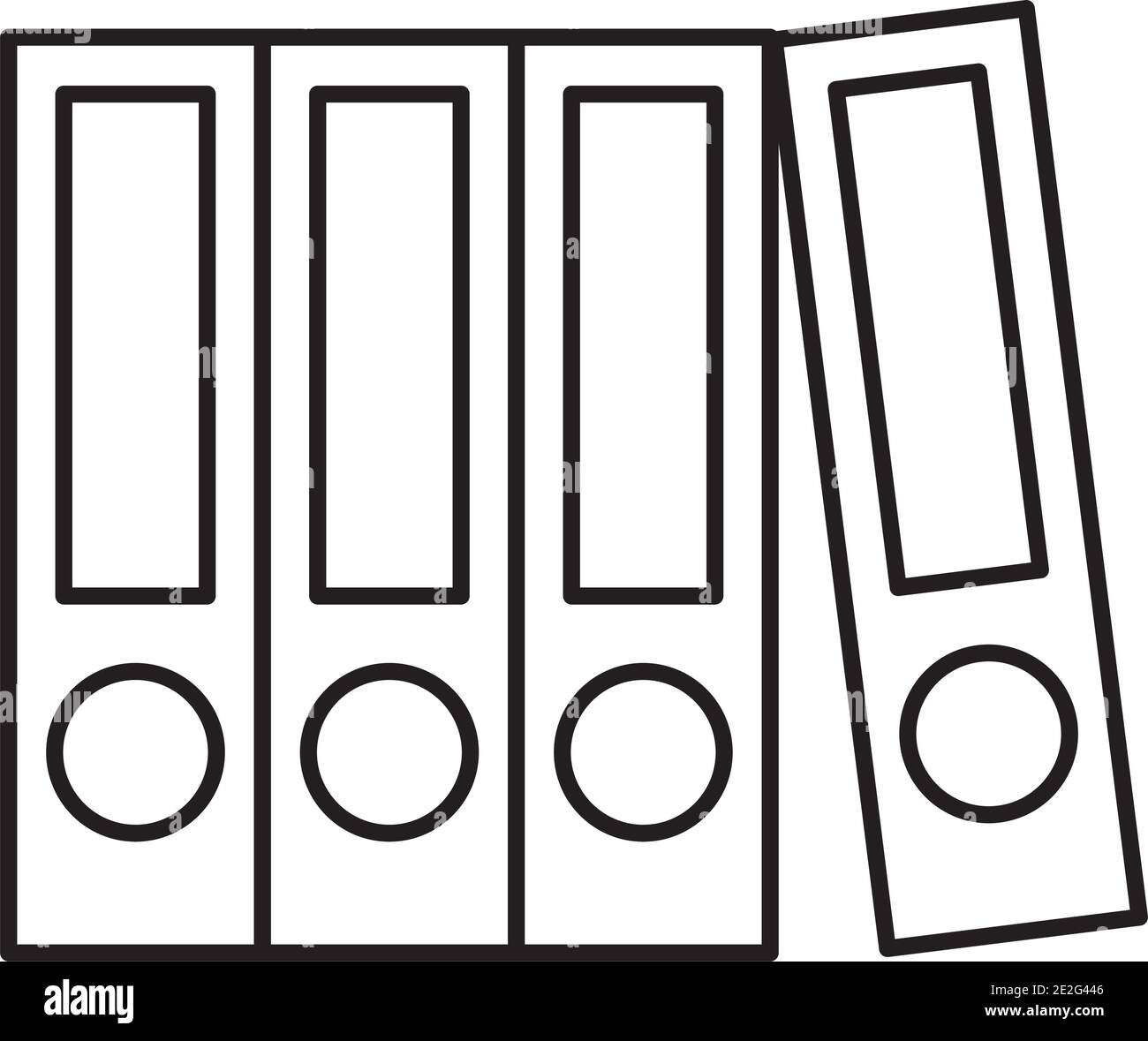 office binders icon over white background, line style, vector ...
