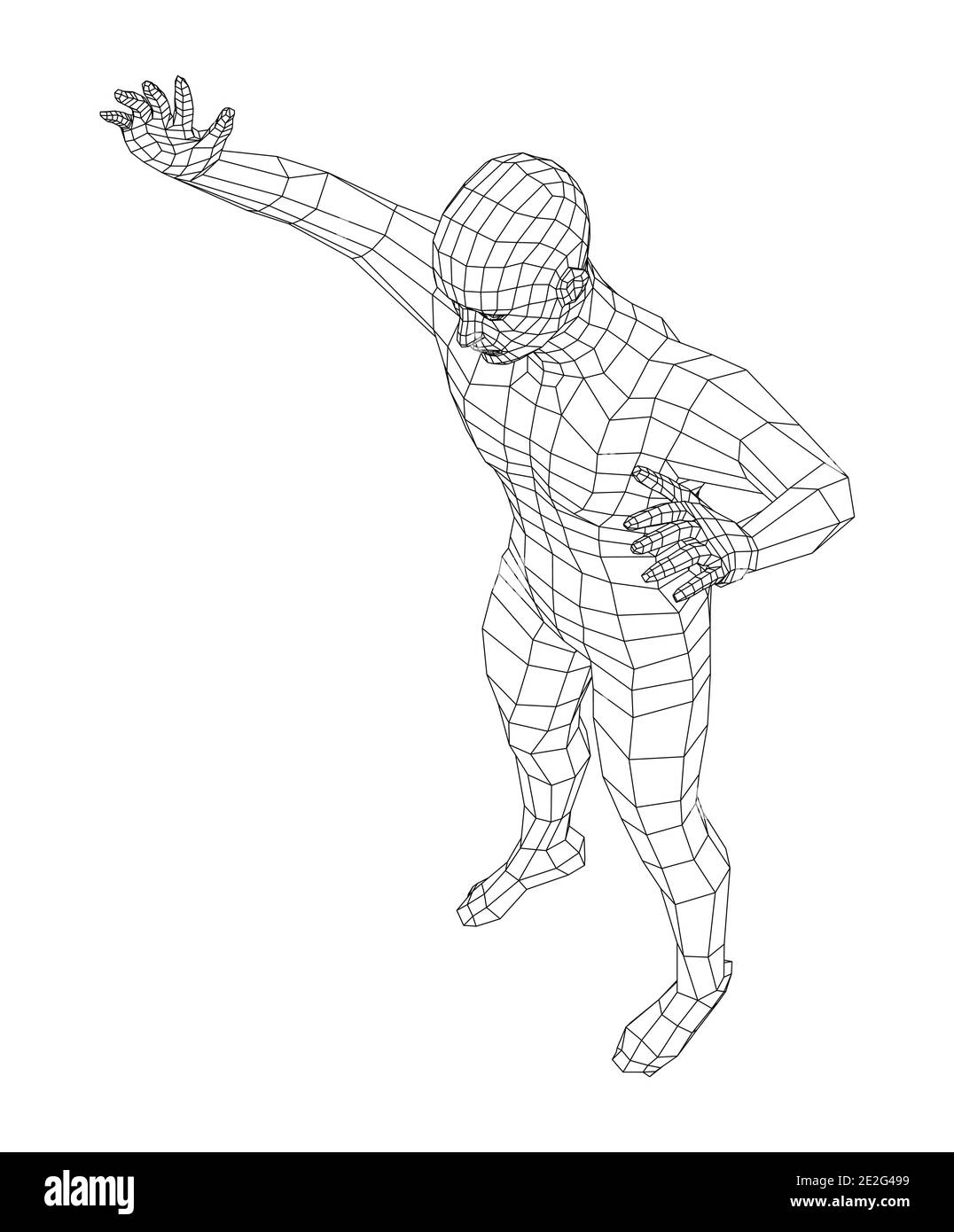 Wireframe jumping man. Vector Stock Vector Image & Art - Alamy