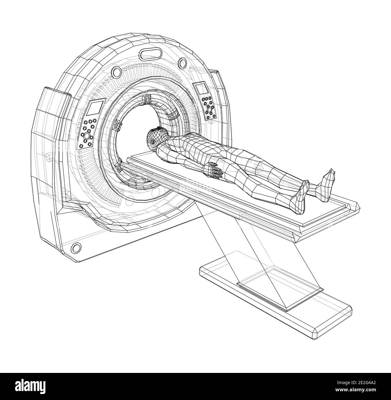 MRI machine scanning patient inside. Vector Stock Vector Image & Art ...