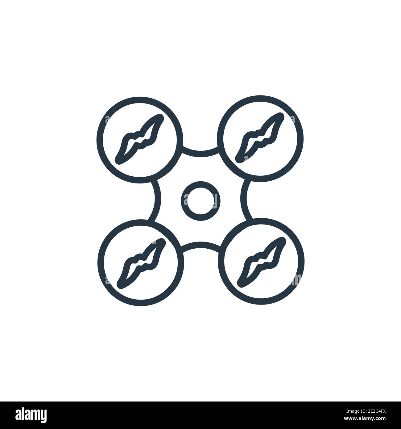 Drone outline vector icon. Thin line black drone icon, flat vector ...