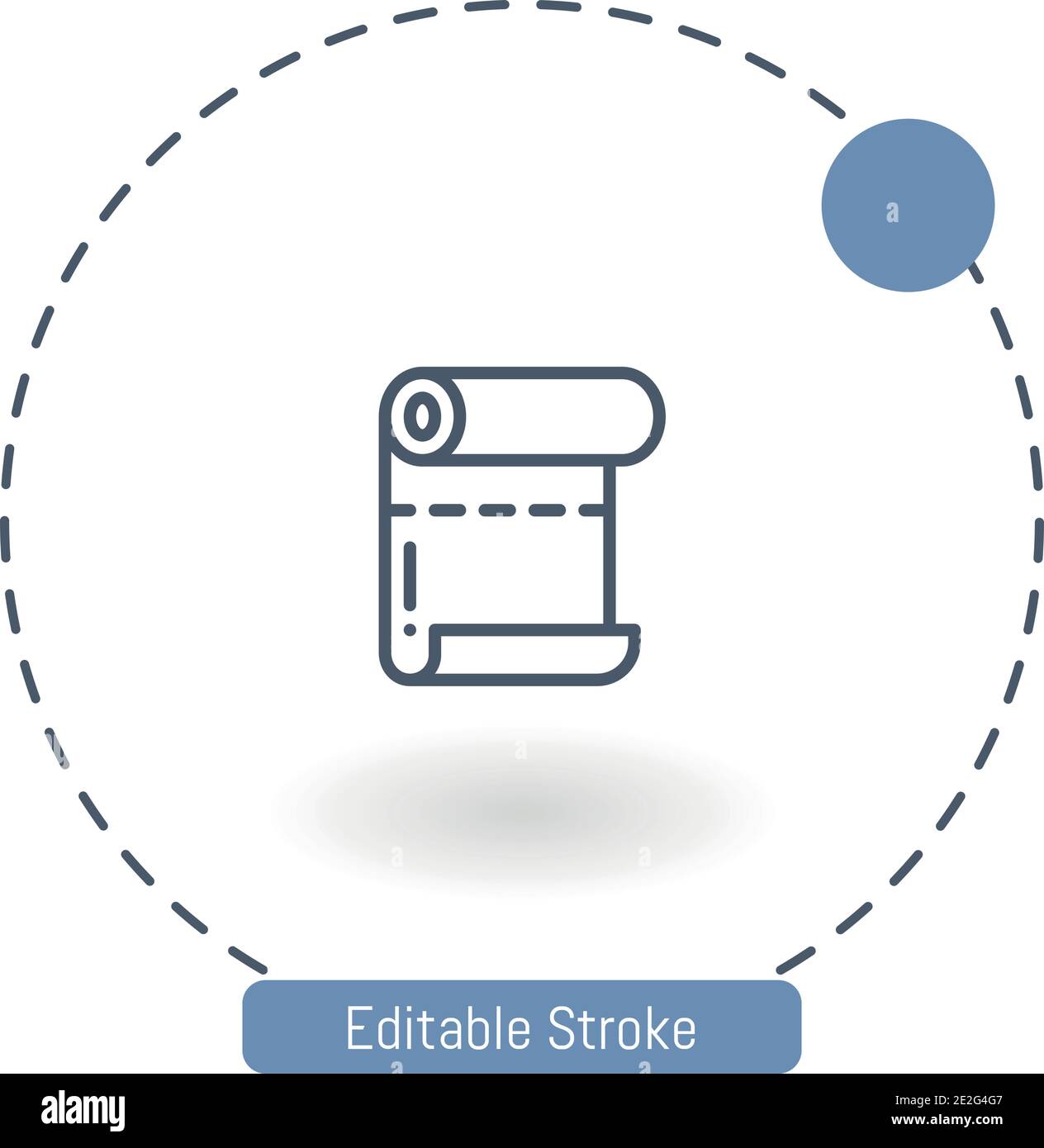 paper roll vector icon editable stroke outline icons for web and mobile ...