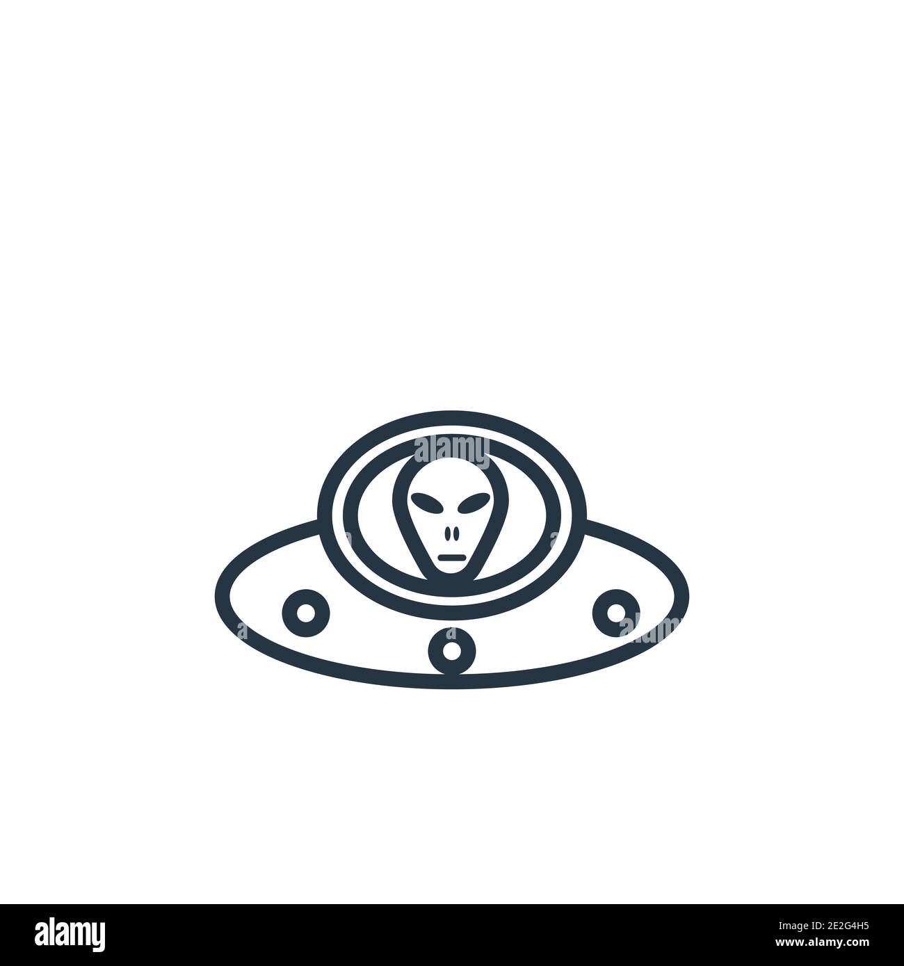 Alien with aqualung outline vector icon. Thin line black alien with ...