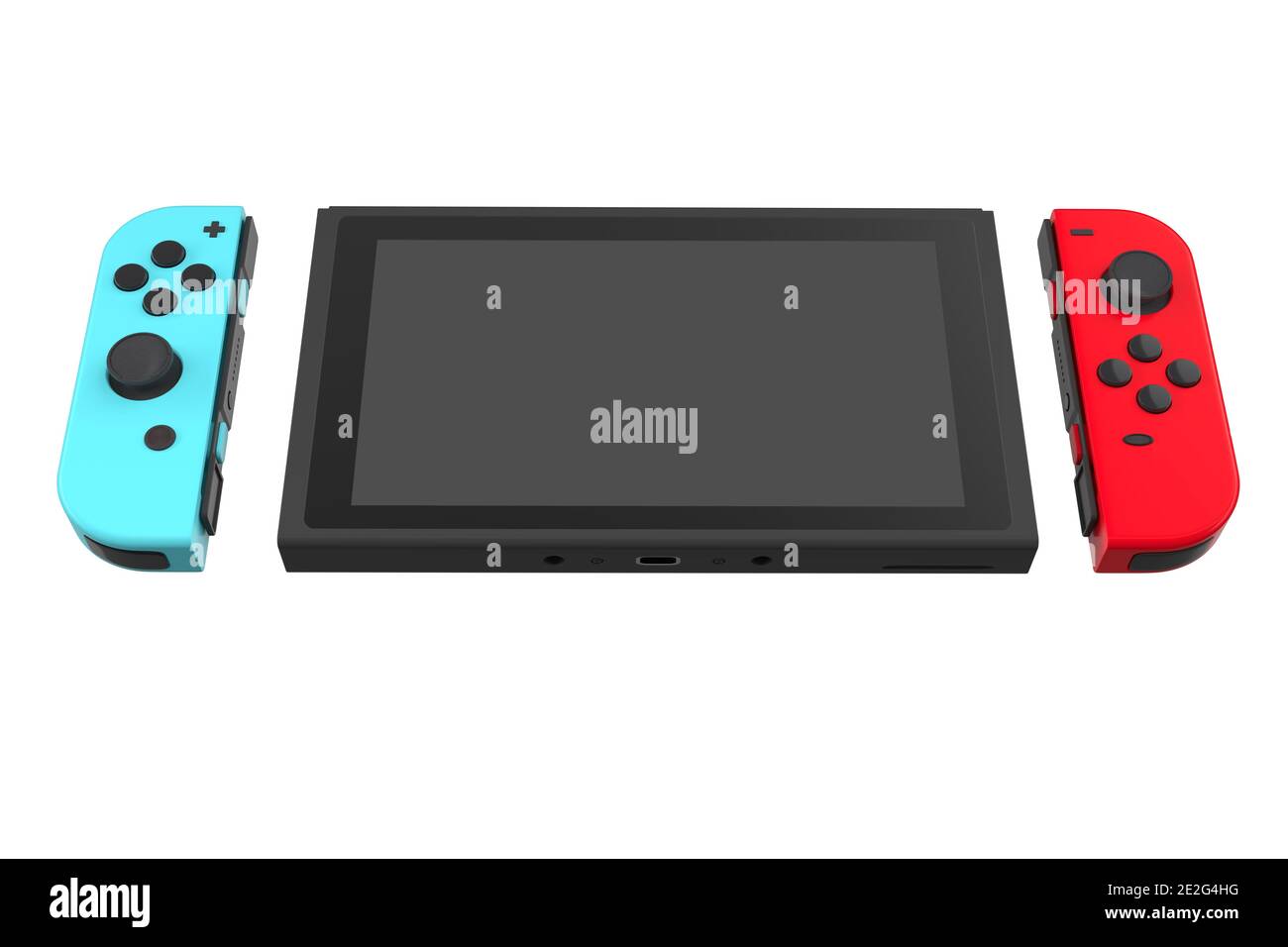 Realistic video game controllers attached to touch screen isolated on ...