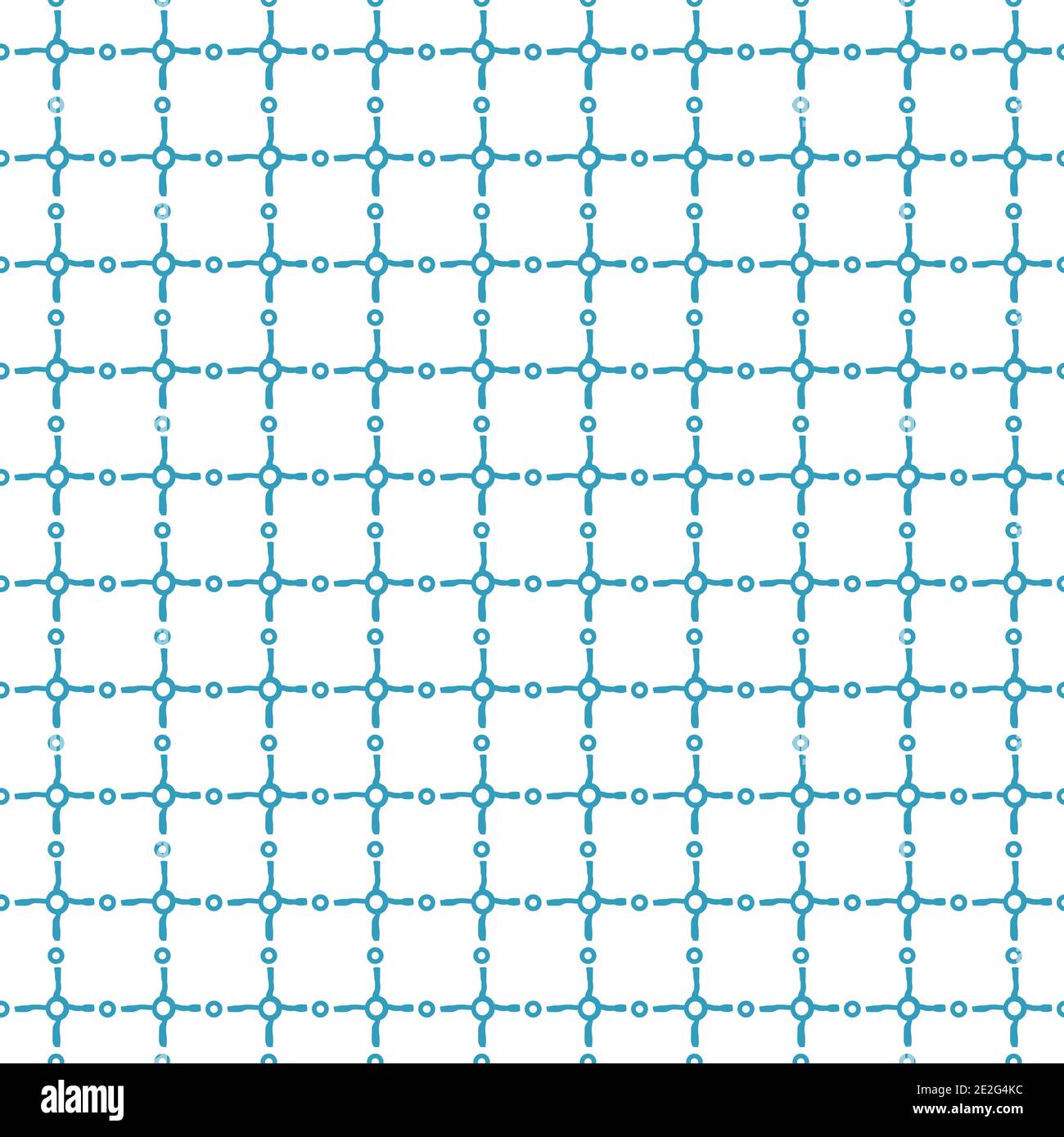 Blue and white simple repeat seamless pattern. Drawing is composed of ...