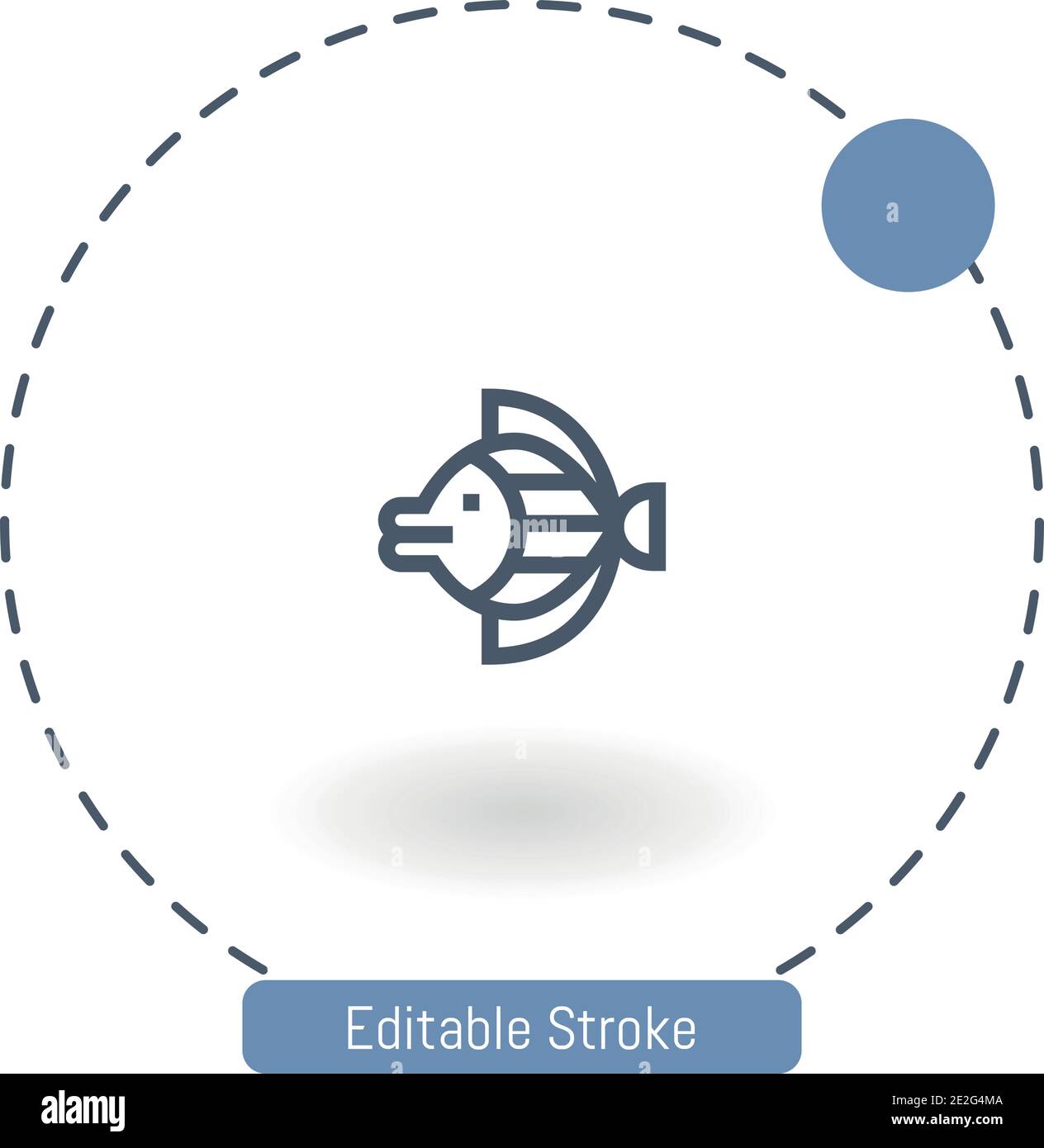 surgeon fish vector icon editable stroke outline icons for web and ...