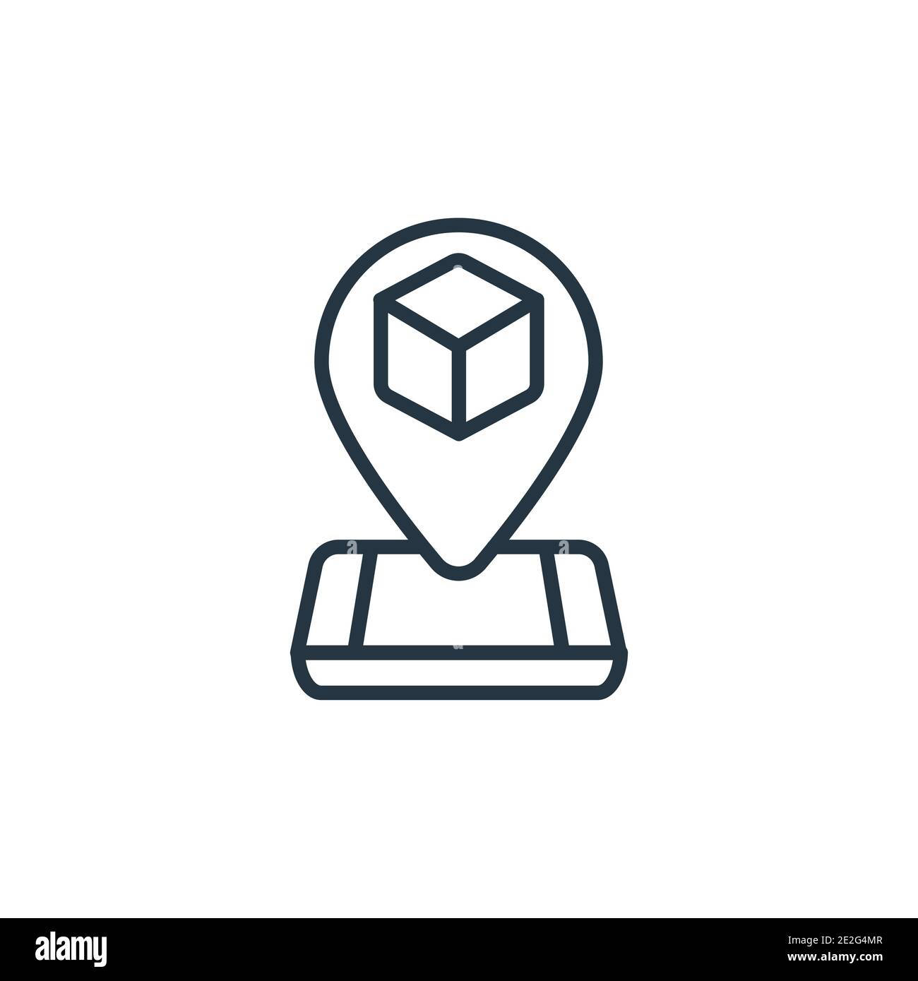 Tracking outline vector icon. Thin line black tracking icon, flat ...