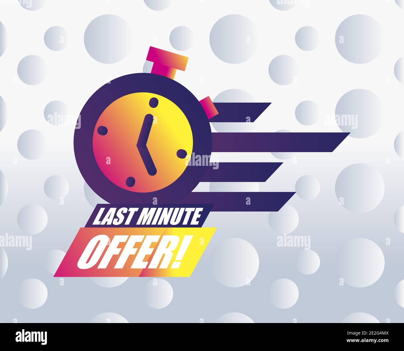 last minute offer with chronometer on bubbles background design, sale ...