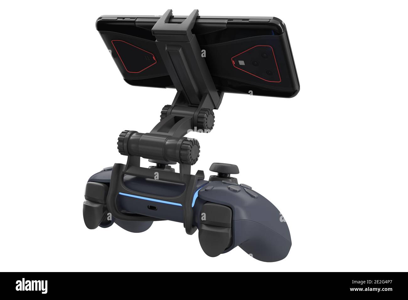 Realistic joystick for playing games on a mobile phone isolated on ...